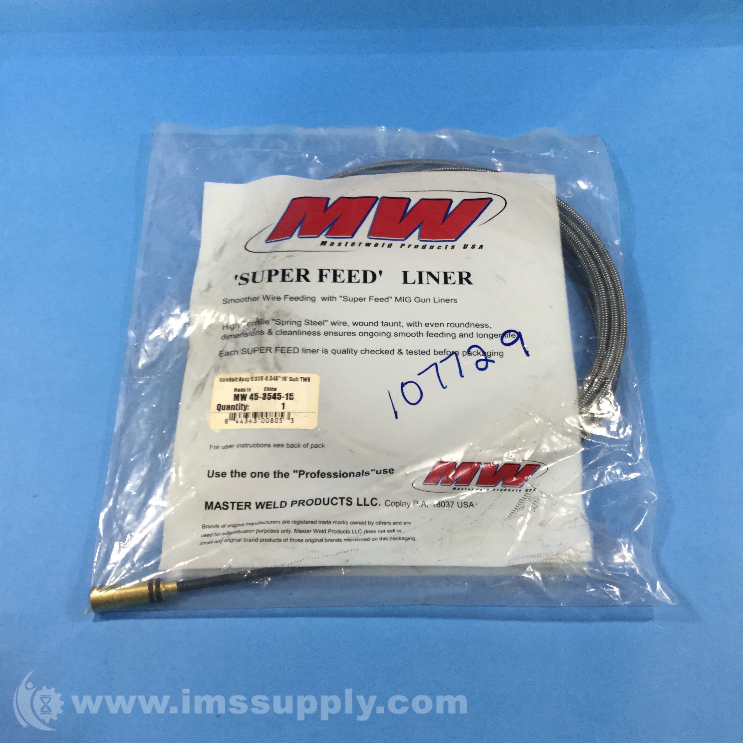 Masterweld Products MW 45-3545-15 MIG Welding Gun Liner, 15' - IMS Supply