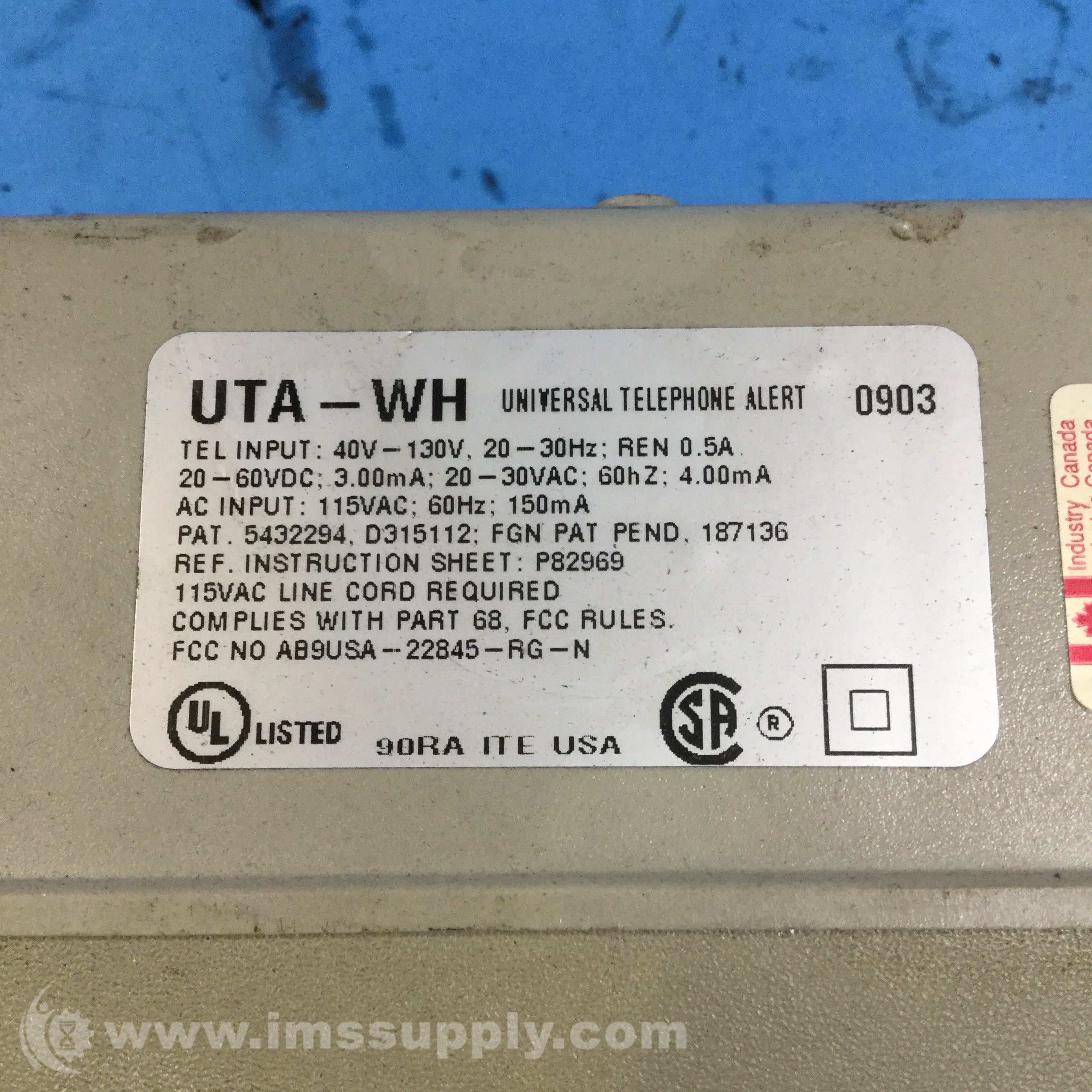 Wheelock UTA-WH Telephone Alert Indoor/Out - IMS Supply