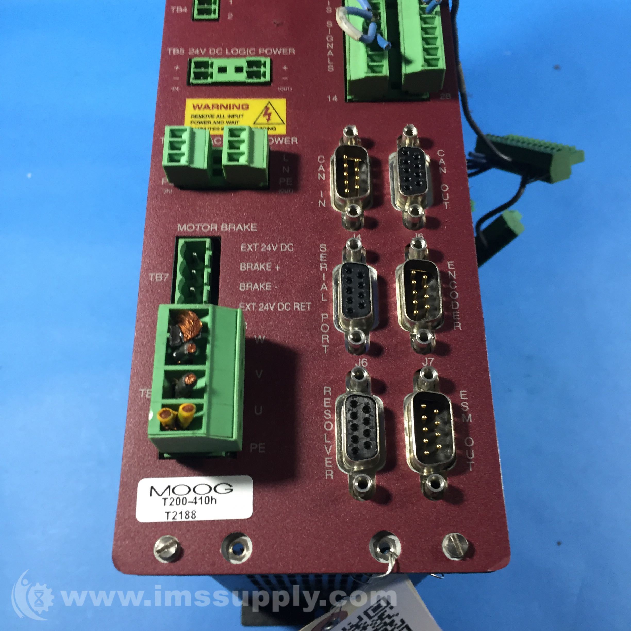 Moog T200-410H-0AA1 T200 Series Programmable Servo Drive - IMS Supply