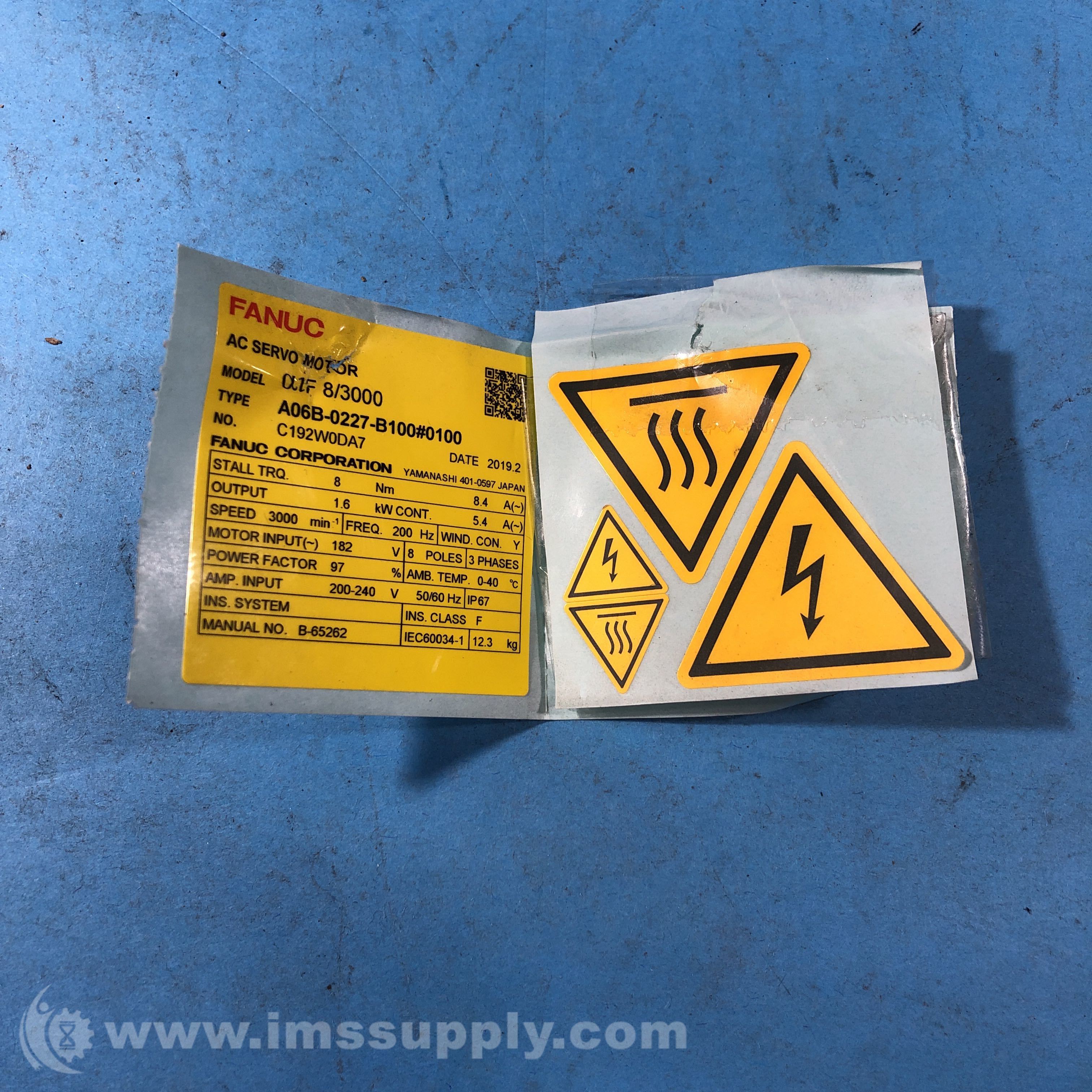 Fanuc A06B-0227-B100#0100 AC Servo Motor - IMS Supply