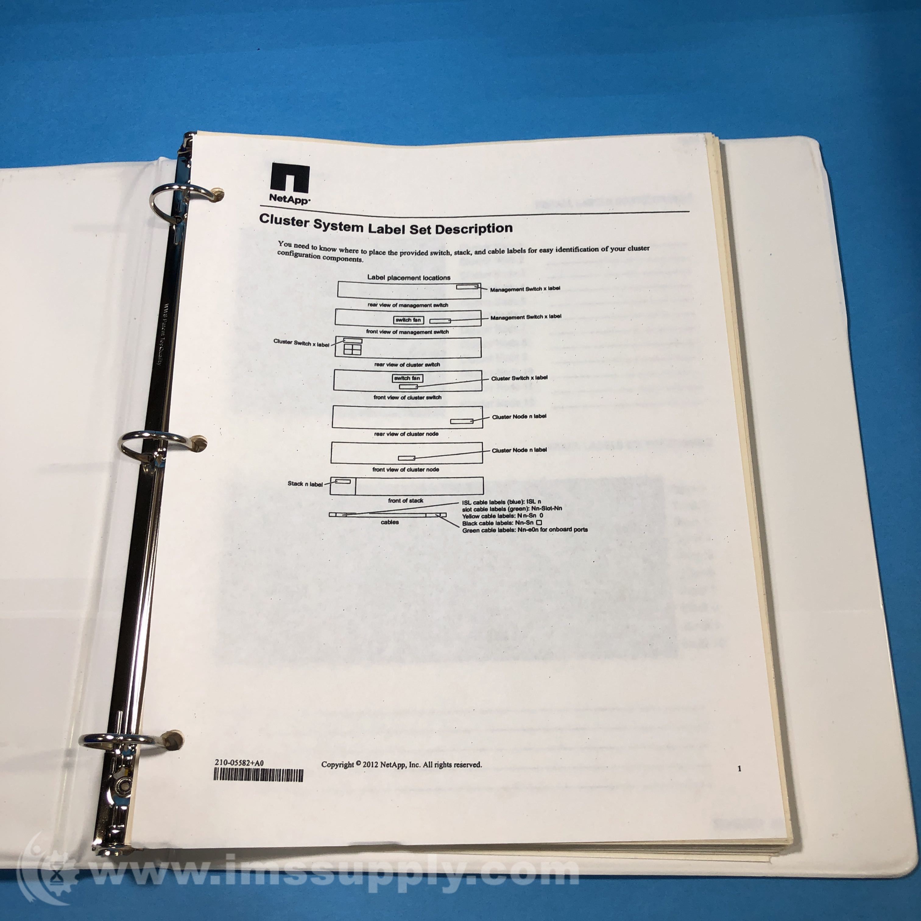 NetApp Cluster System Label Set - IMS Supply