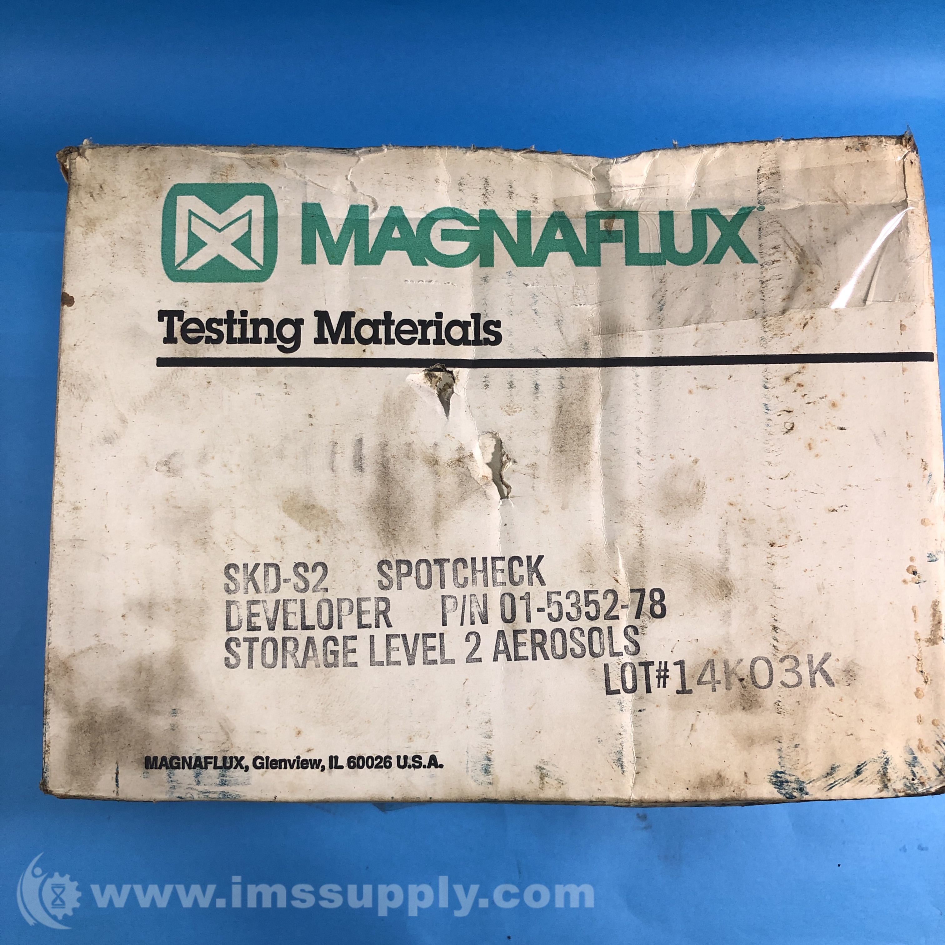 Magnaflux SKD-S2 Box of 12 Spotcheck Dye Penetrant Developer - IMS Supply