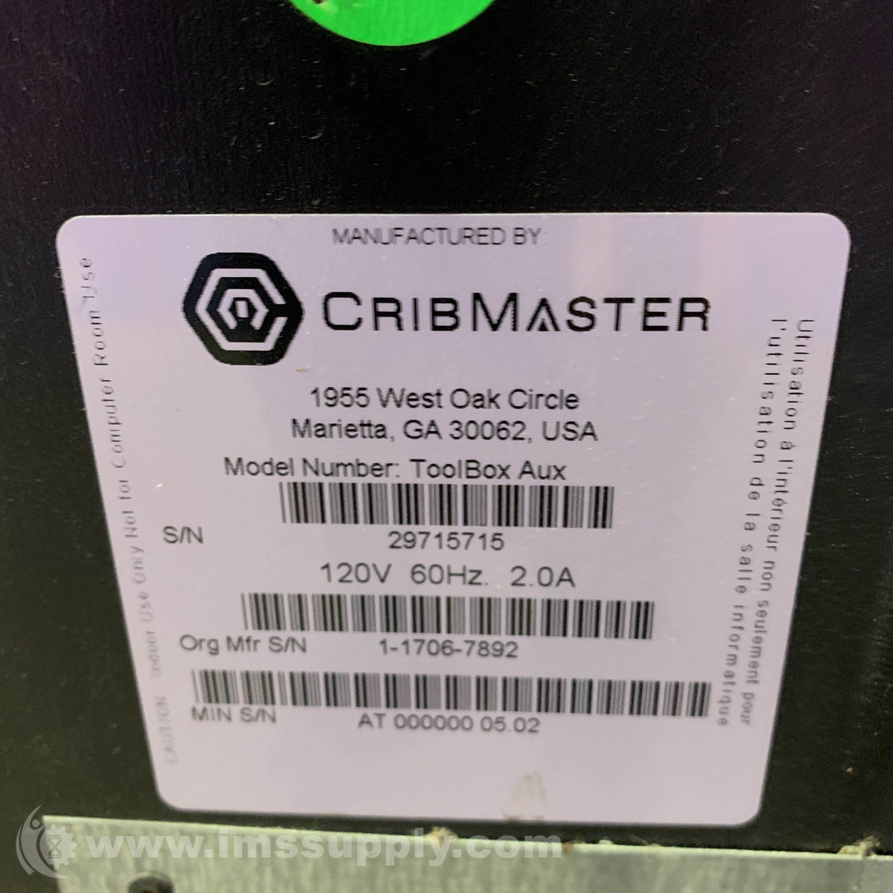 CribMaster TOOLBOX AUX Vending Machine Auxiliary Cabinet - IMS Supply