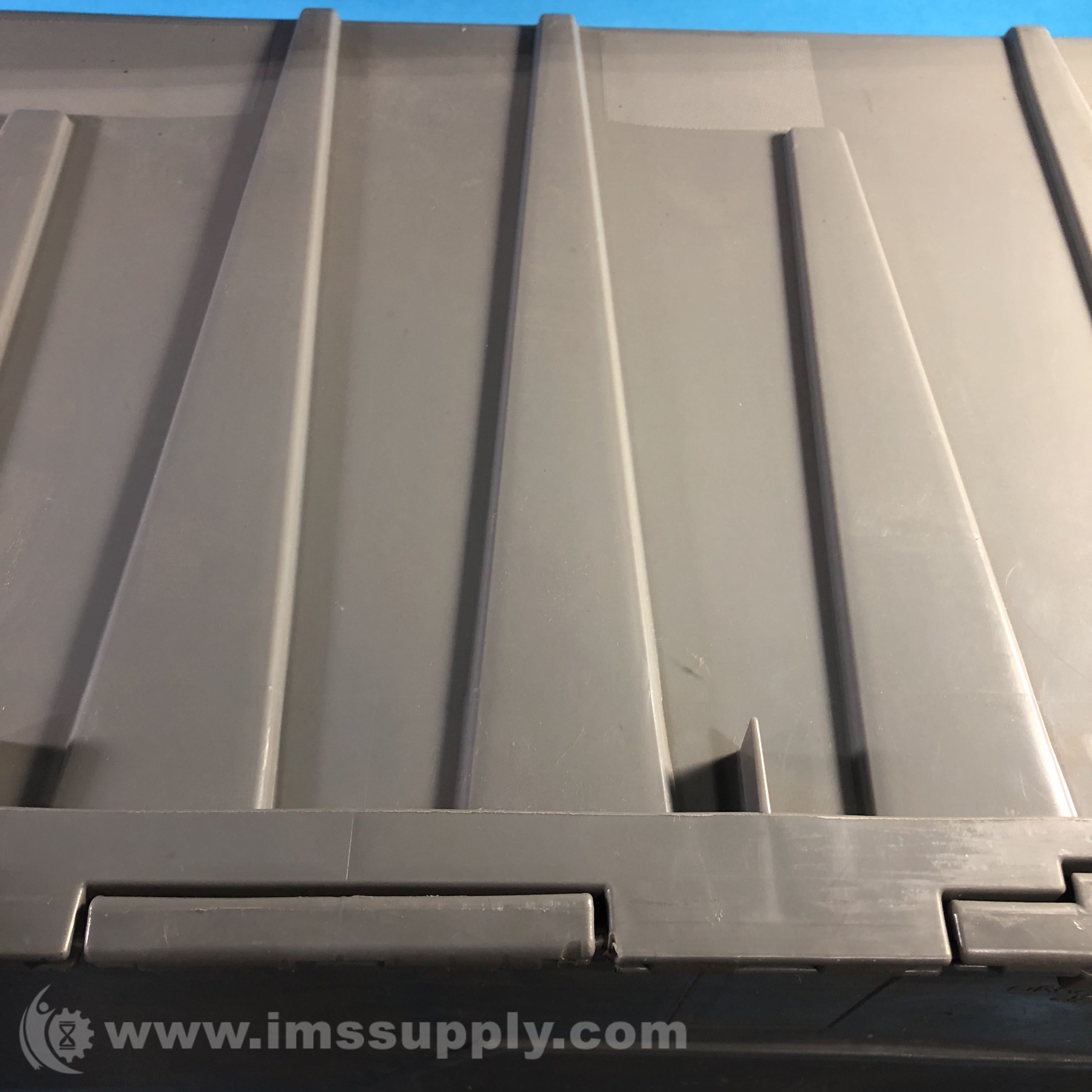 Uline Grey Storage Bin, Interlocking Lid, 22 x 15 x 13 - IMS Supply