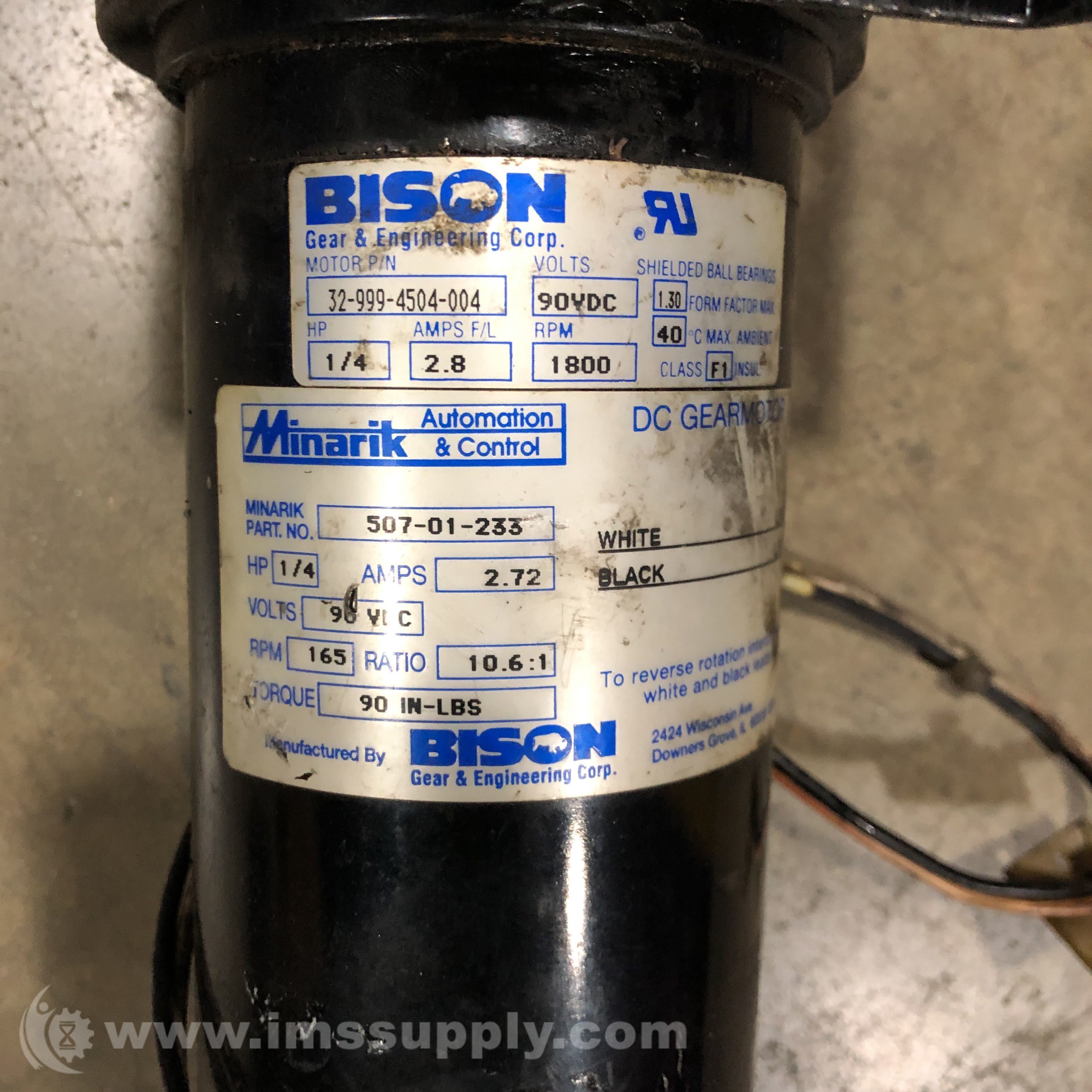 Bison 507-01-233 90 VDC Gear Motor - IMS Supply