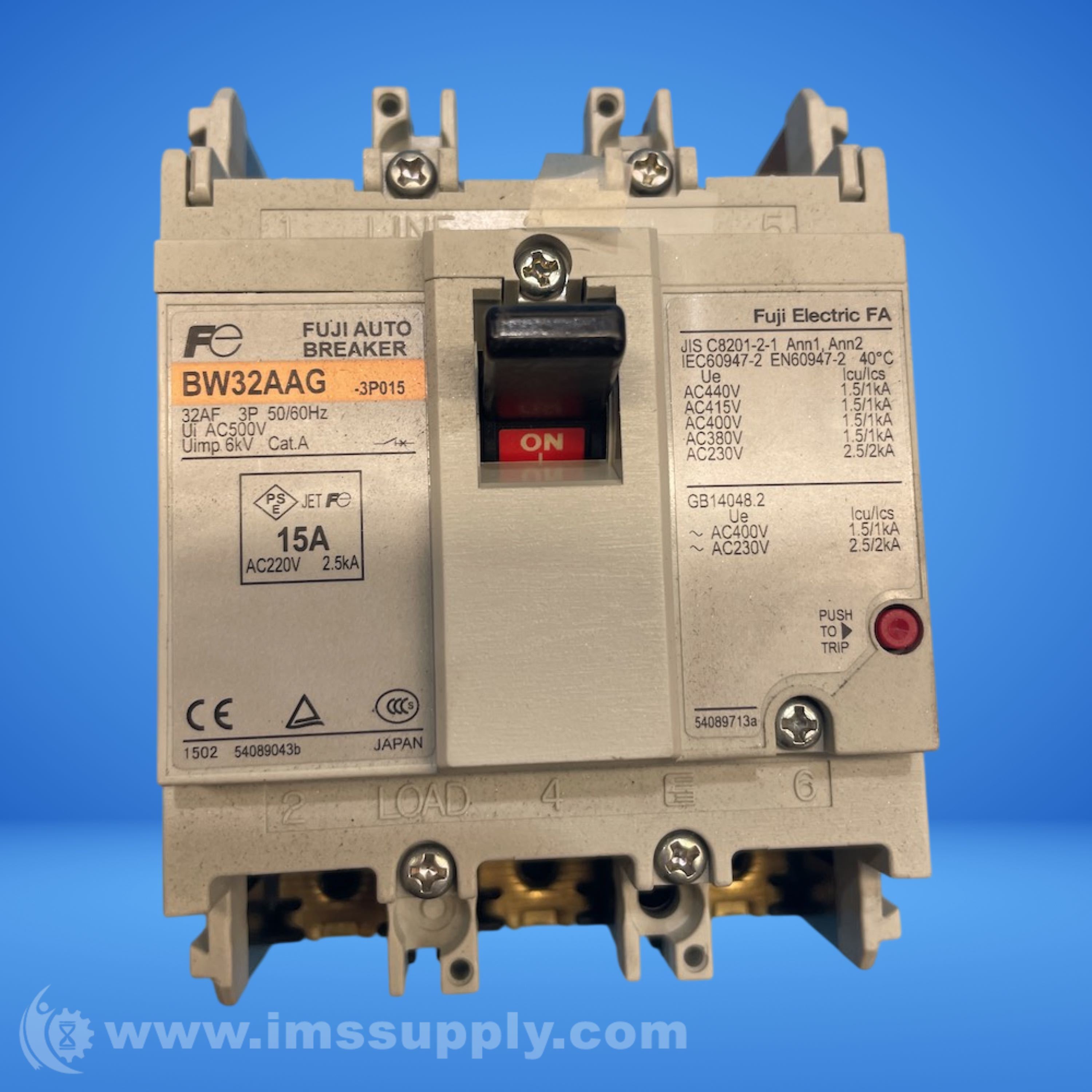 Fuji Electric BW32AAG-3P015 Molded Case Circuit Breaker - IMS Supply