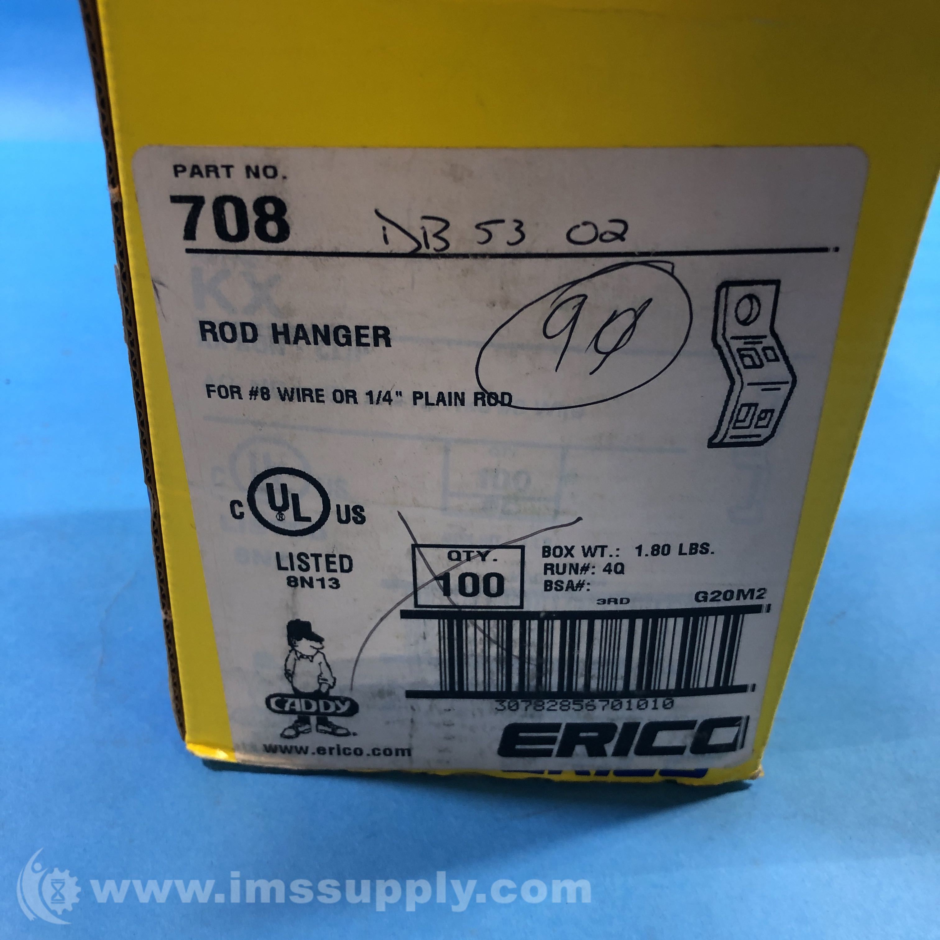 Erico 708 Box of 100 Spring Steel Push-Install Wire Hanger - IMS Supply