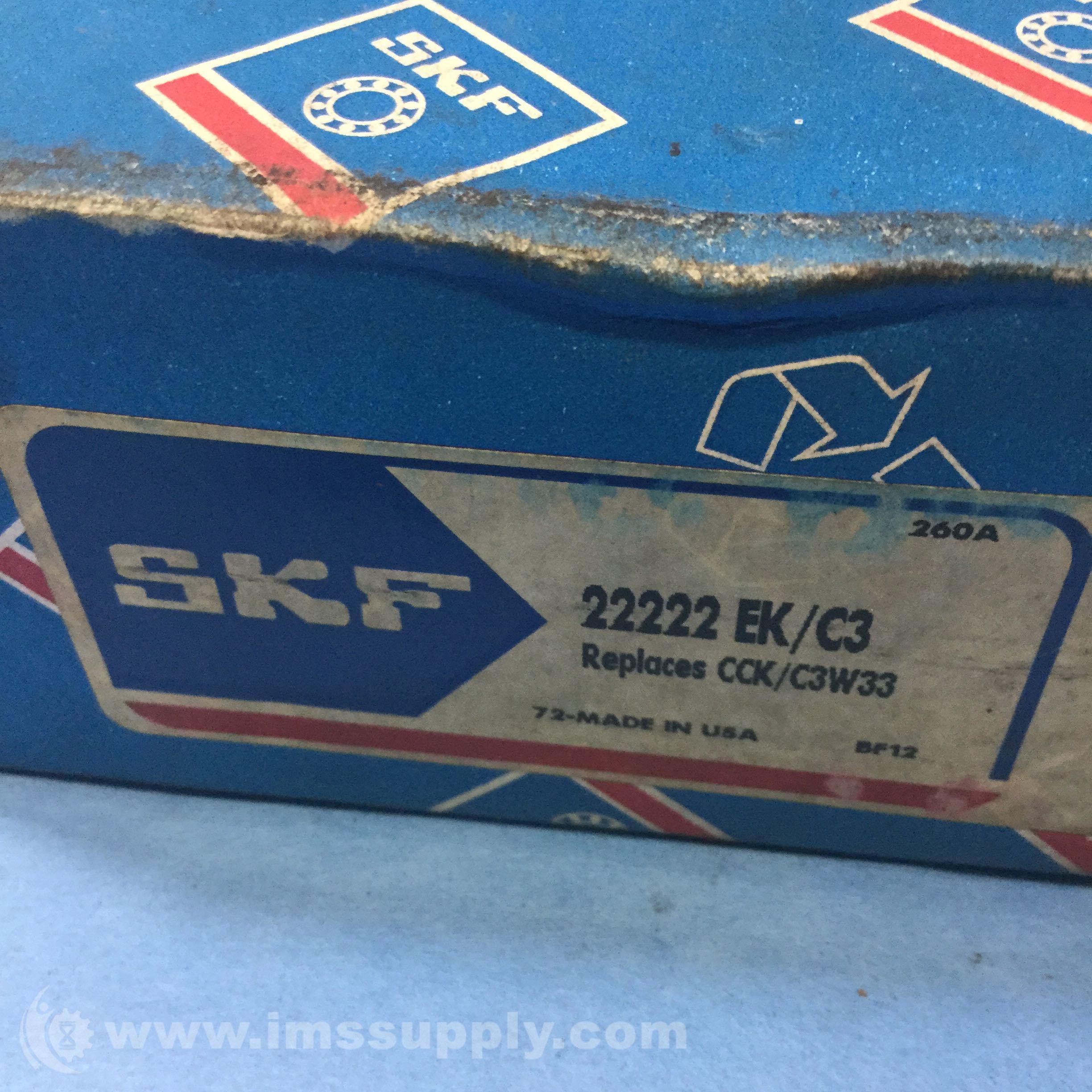 Skf 22222 EK/C3 Spherical Roller Bearing - 110 mm ID, 200 mm OD - IMS ...