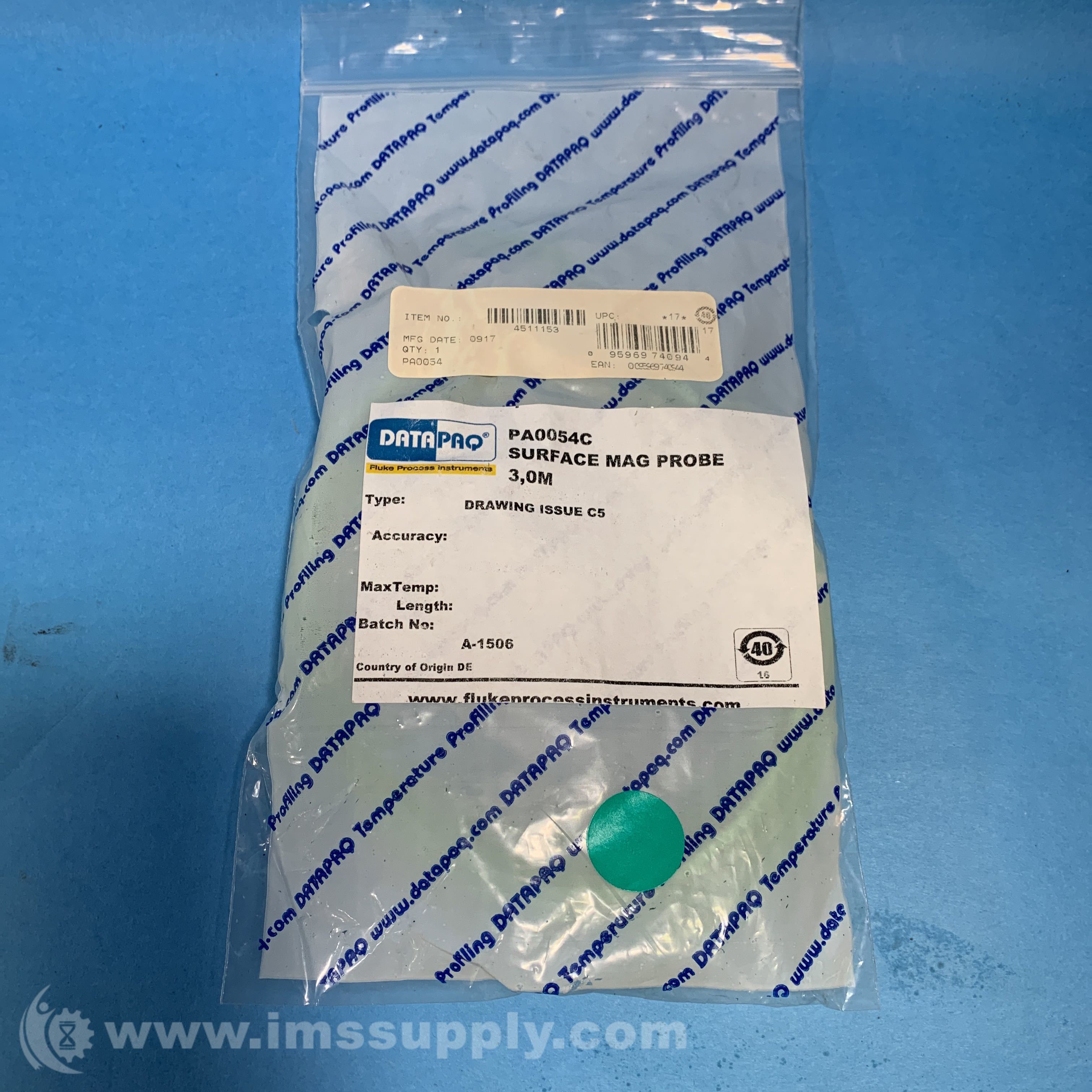 Fluke PA0054C DataPaq Surface MAG Surface Probe 3,0m - IMS Supply