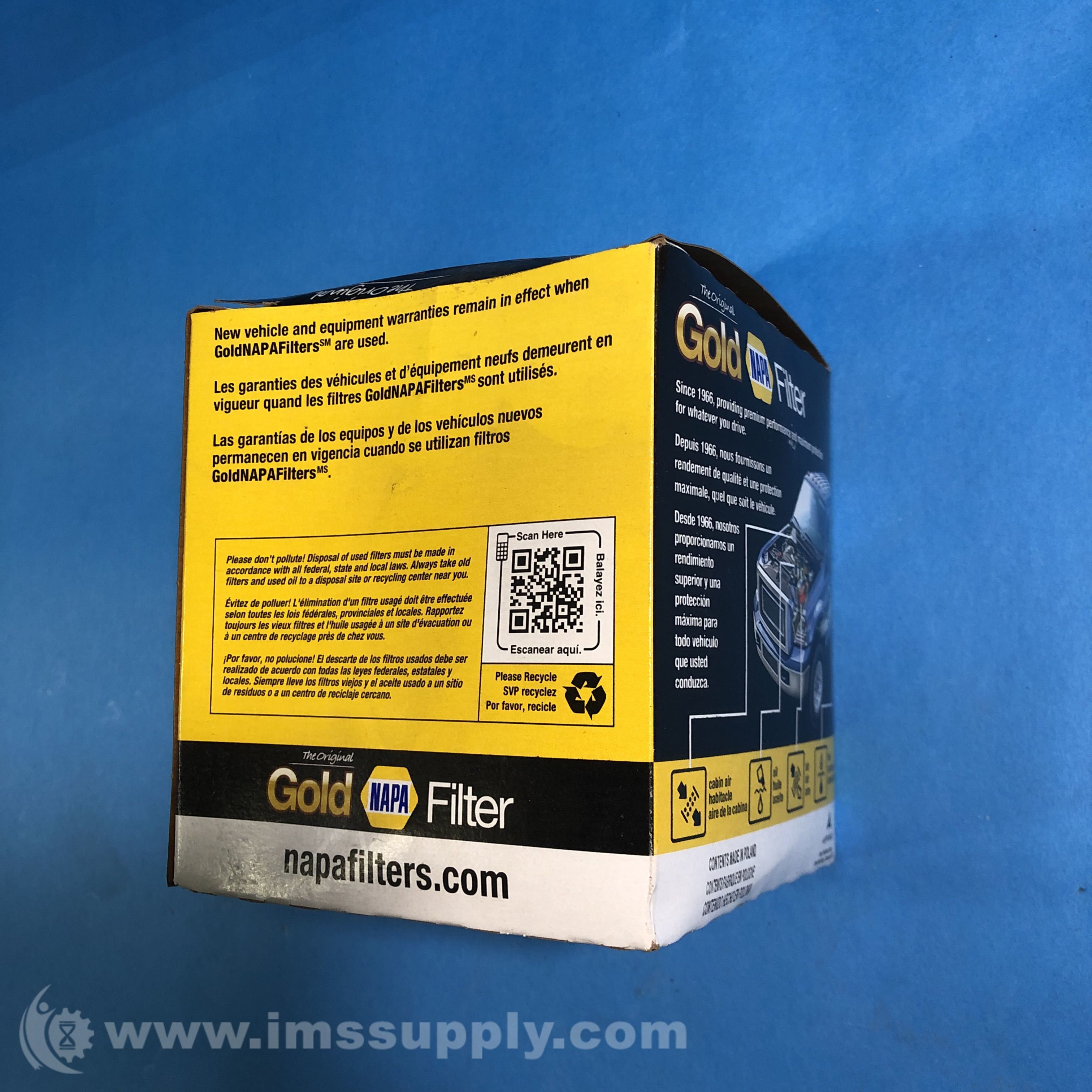 Napa 3634 Gold Cartridge Fuel Filter, 1.06 In ID, 3.61 In OD - IMS Supply