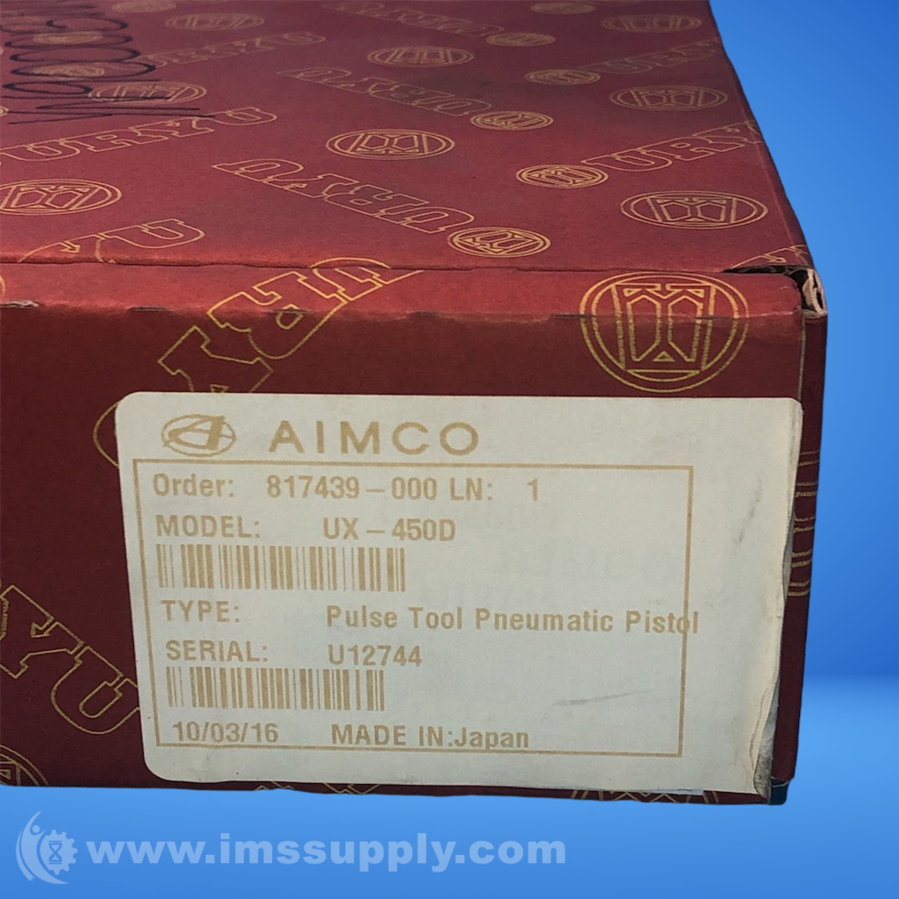 Uryu UX-450D Pistol Non Shut-off Pneumatic Hex Drive Tool - IMS Supply