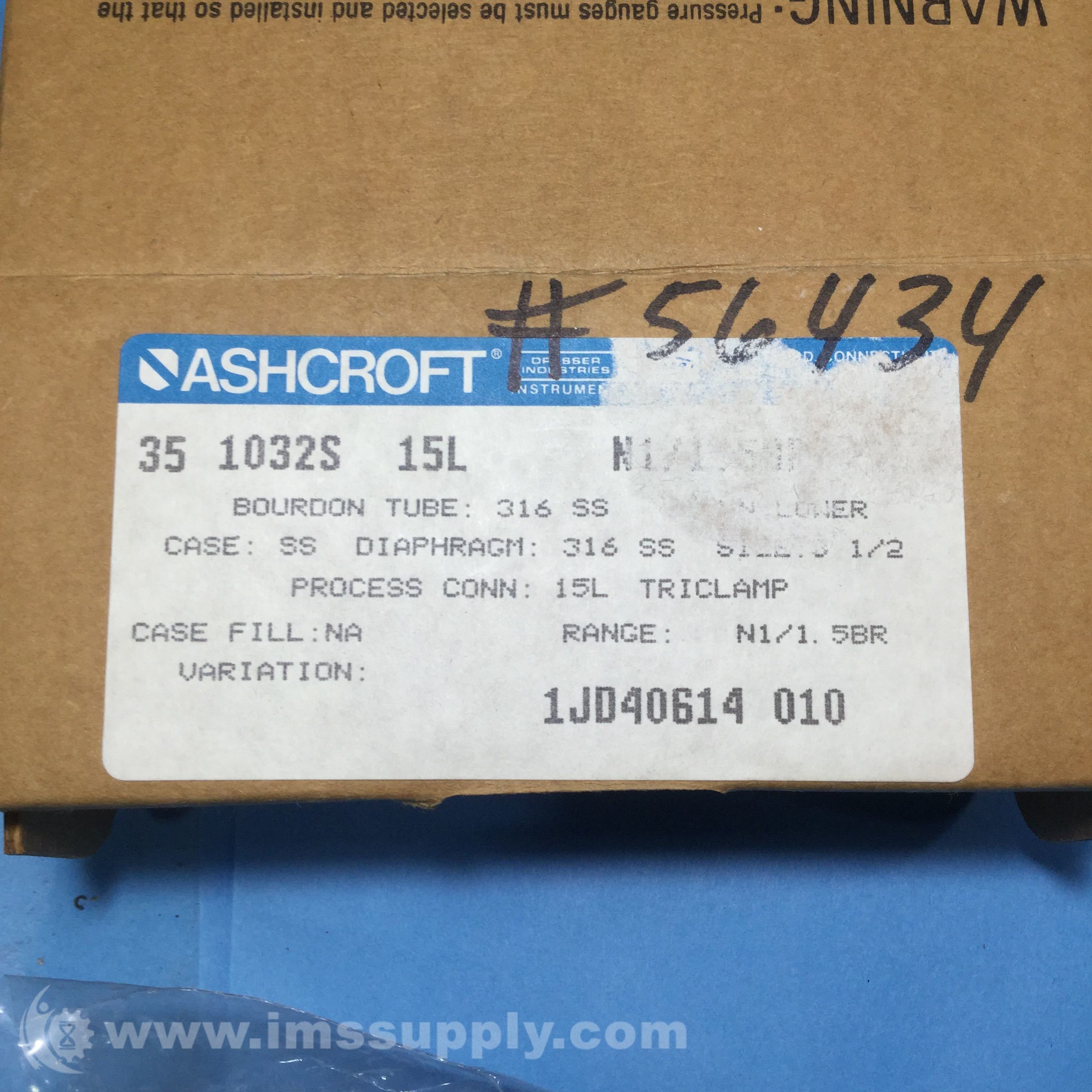 Ashcroft 35 1032S 15L Type 1032 Sanitary Gauge - IMS Supply