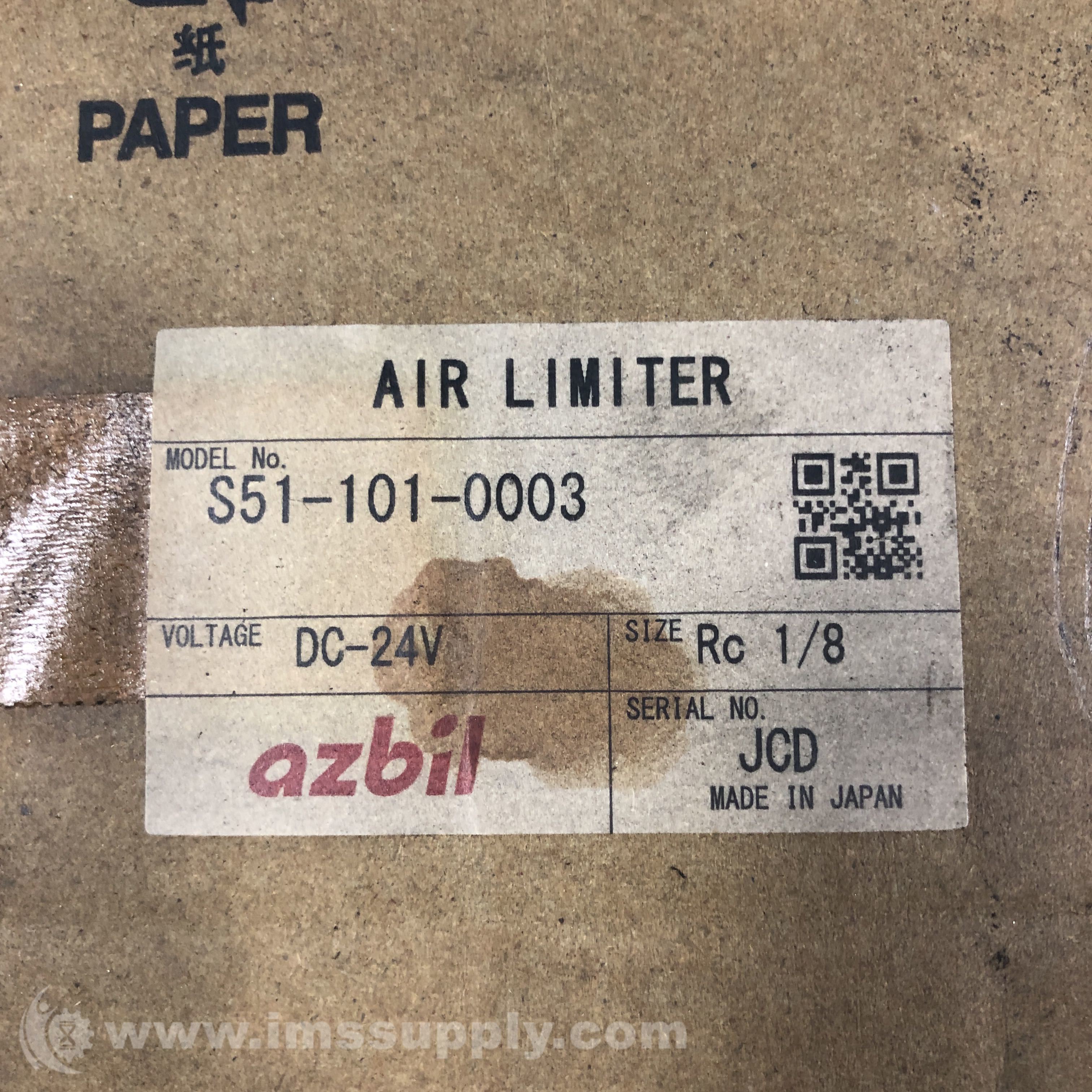 Azbil S51-101-0003 Pressure Switch Air Limiter - IMS Supply