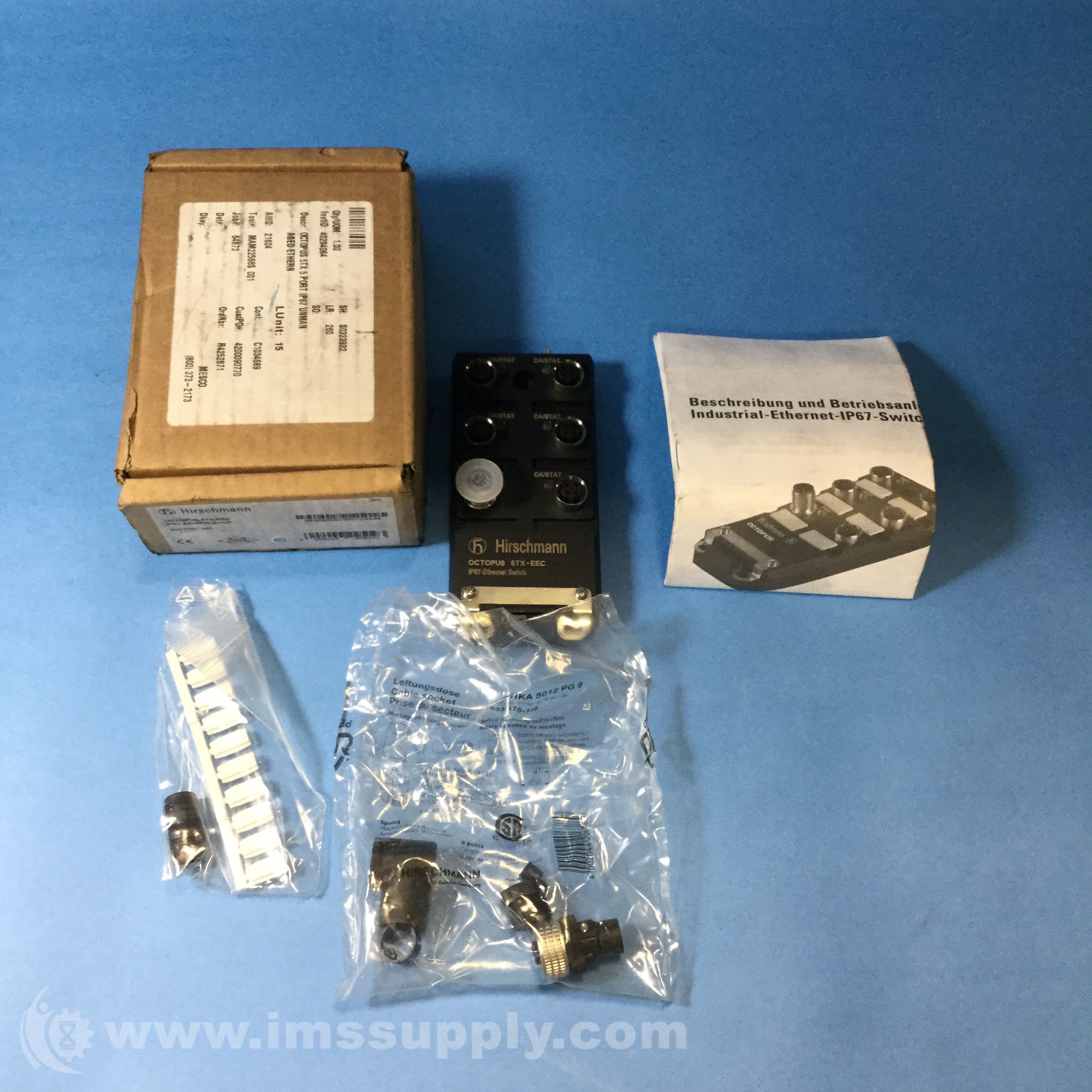 Hirschmann Octopus 5TX-EEC Ethernet Switch IP67 6PORT 4PIN - IMS Supply