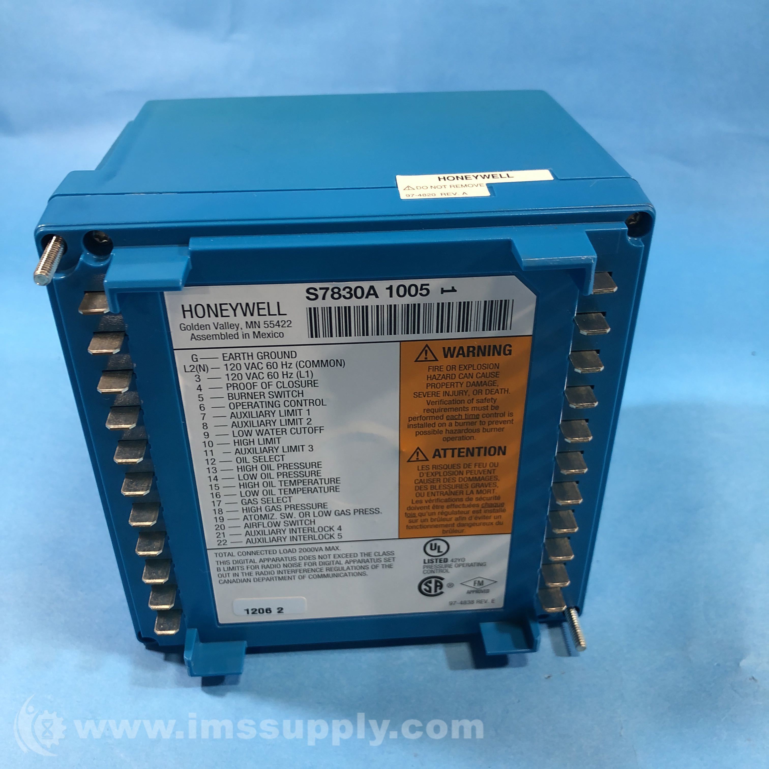 Honeywell S7830A1005 Expanded Annunciator, 7800 Series - IMS Supply