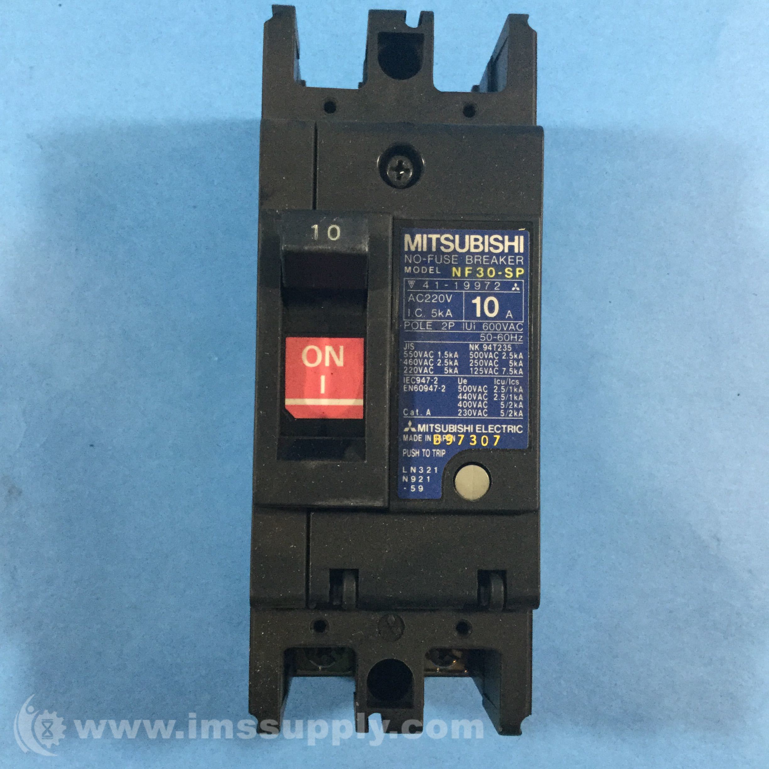 Mitsubishi NF30-SP No Fuse Circuit Breaker, AC220V, 10A - IMS Supply