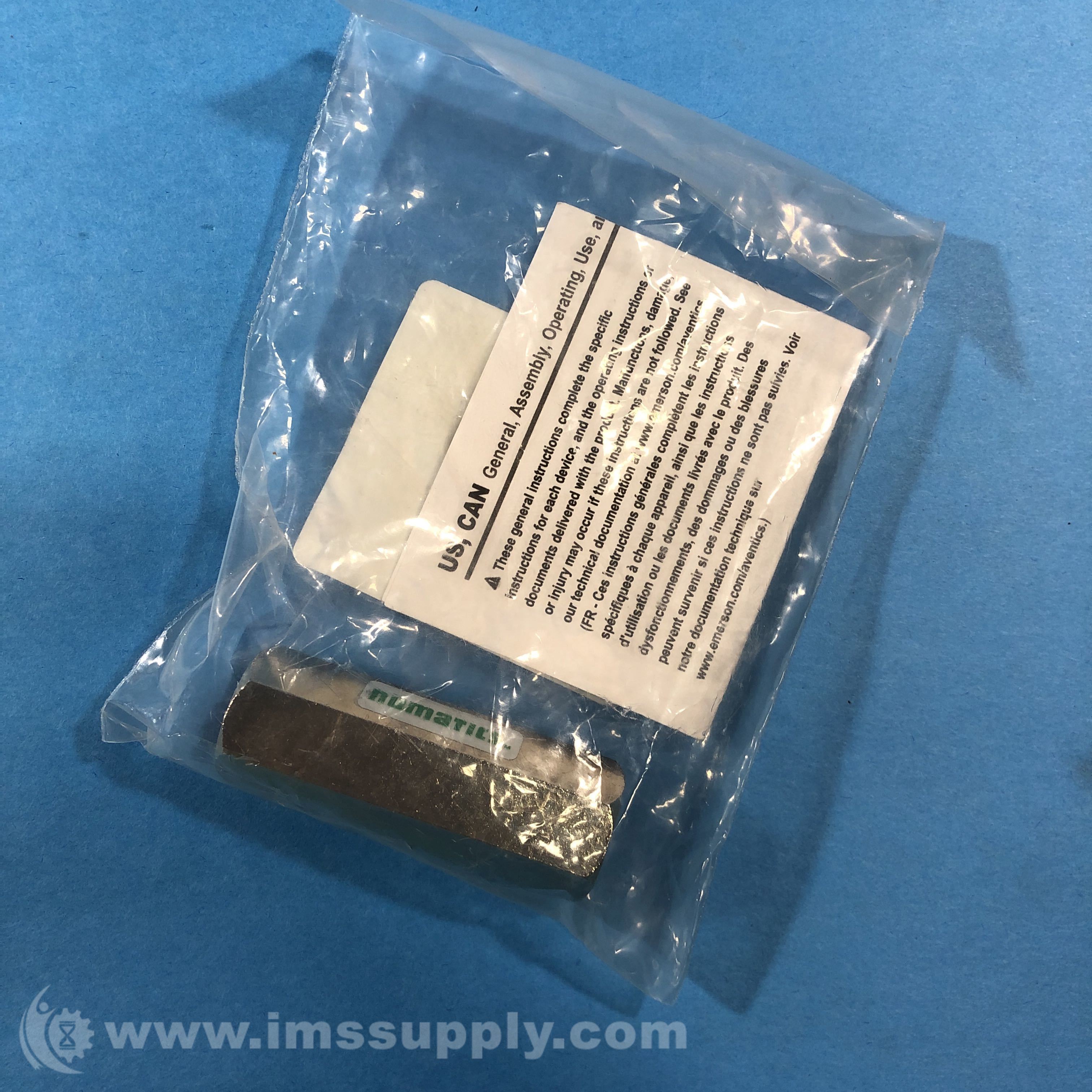 Numatics CV3FN-A Np Brass Inline Check Valve 3/8 NPT Female - IMS Supply