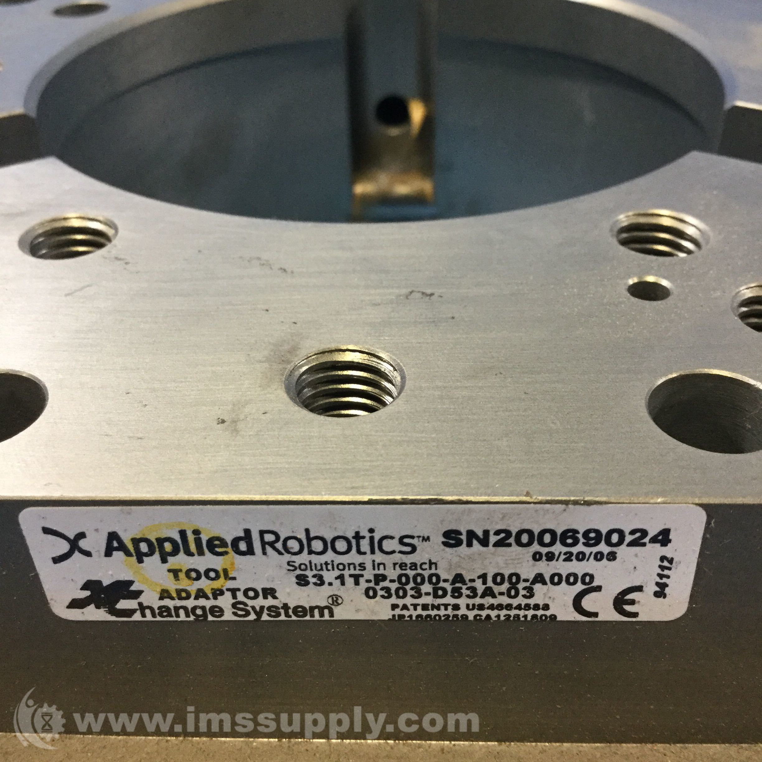 Applied Robotics S3.1T-P-000-A-100-A000 0303-D53A-03 Tool Changer - IMS ...