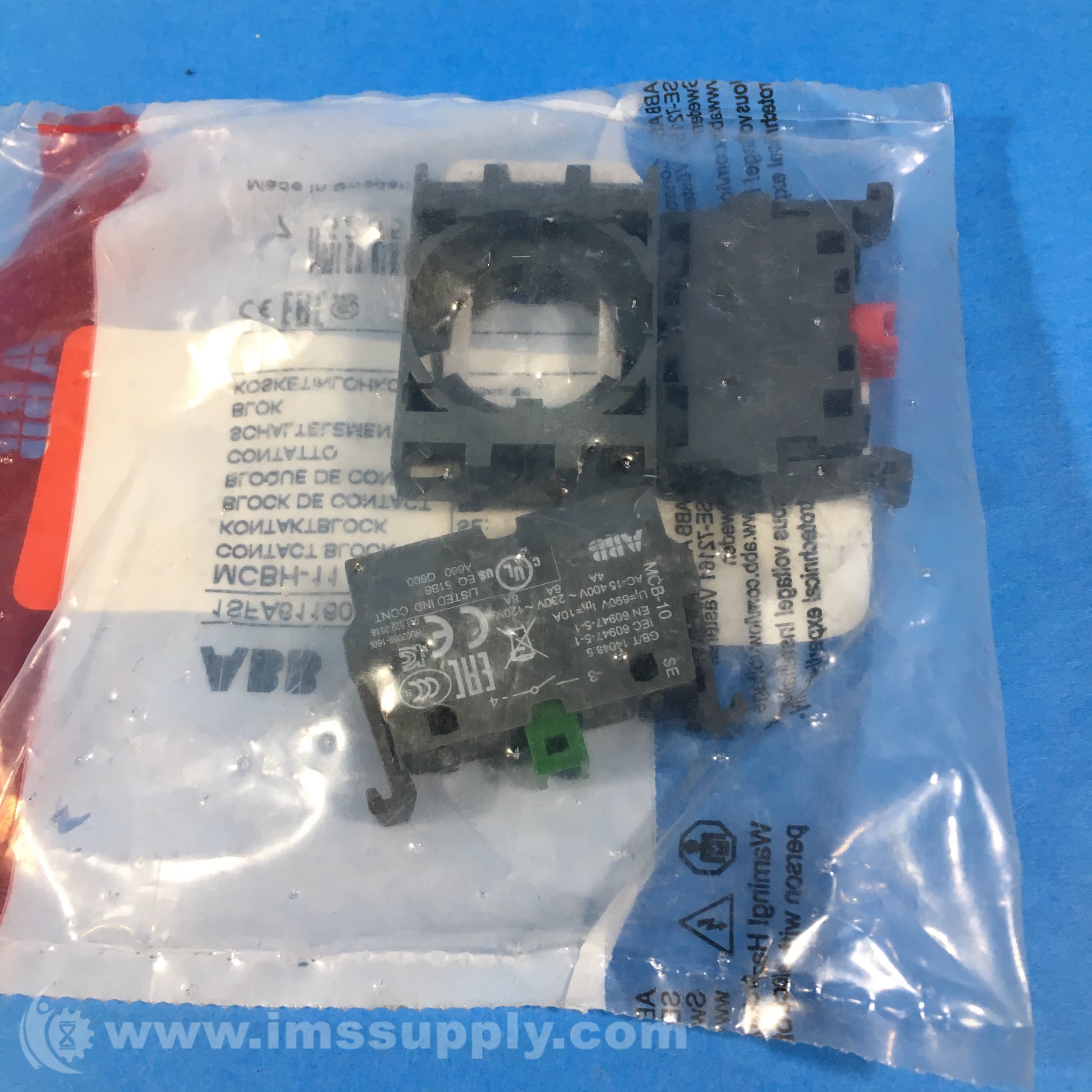 ABB MCBH-11 Contact Block, 22 mm,1 NC / 1NO With Holder - IMS Supply