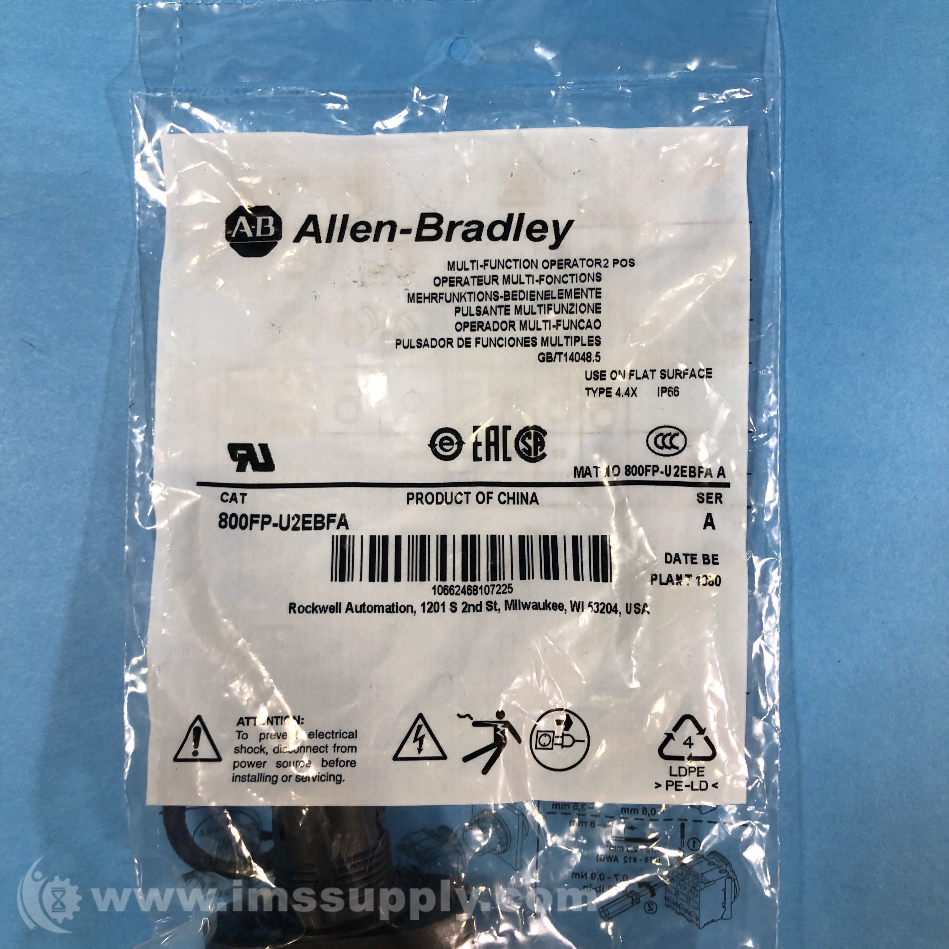 Allen Bradley 800FP-U2EBFA Series A - IMS Supply