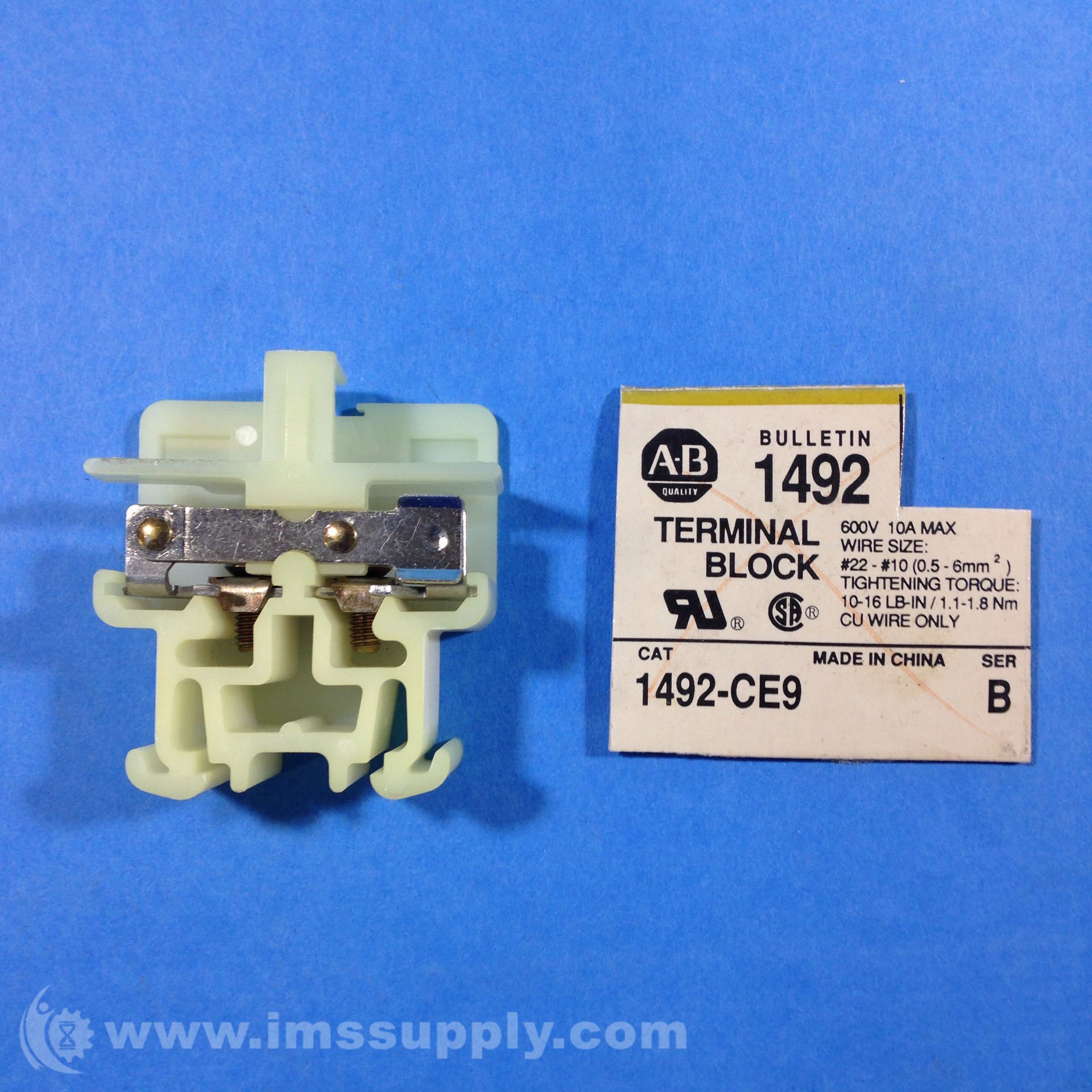 Allen Bradley 1492-CE9 Terminal Block Series B 600V 10A - IMS Supply