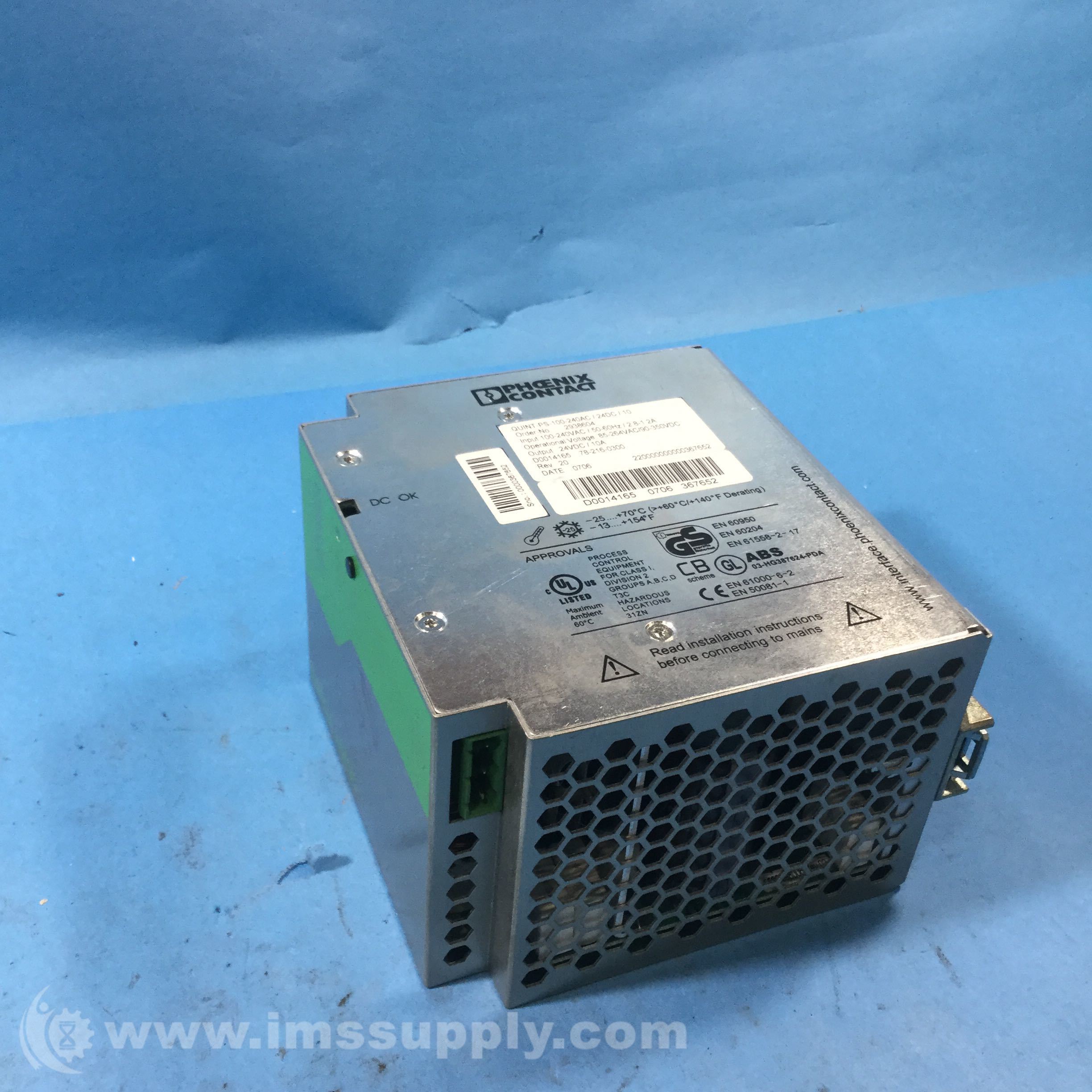 Phoenix Contact QUINT-PS-100-240AC/24DC/10 DIN Rail Power Supply - IMS ...