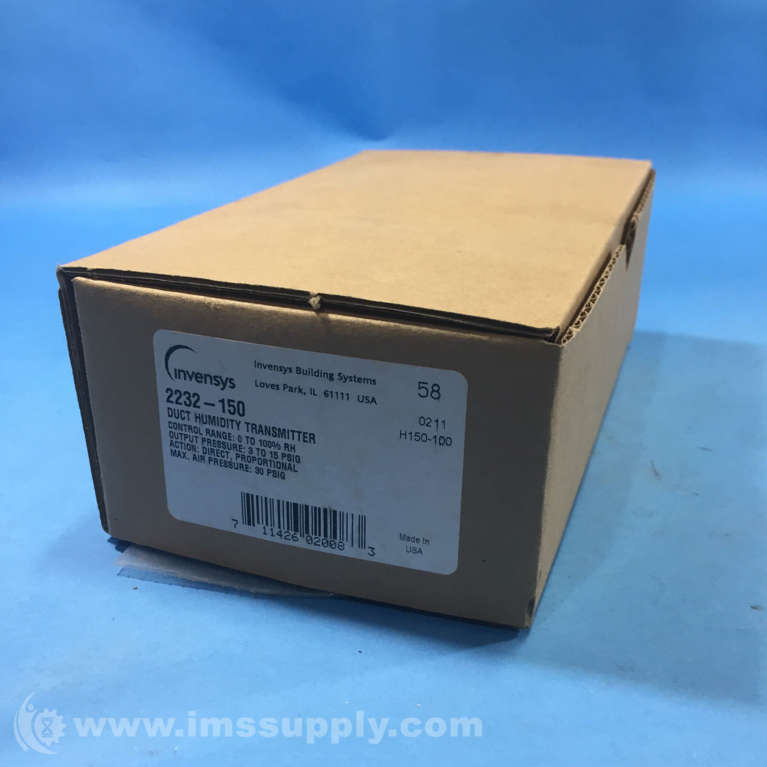 Invensys 2232-150 Duct Humidity Transmitter - IMS Supply