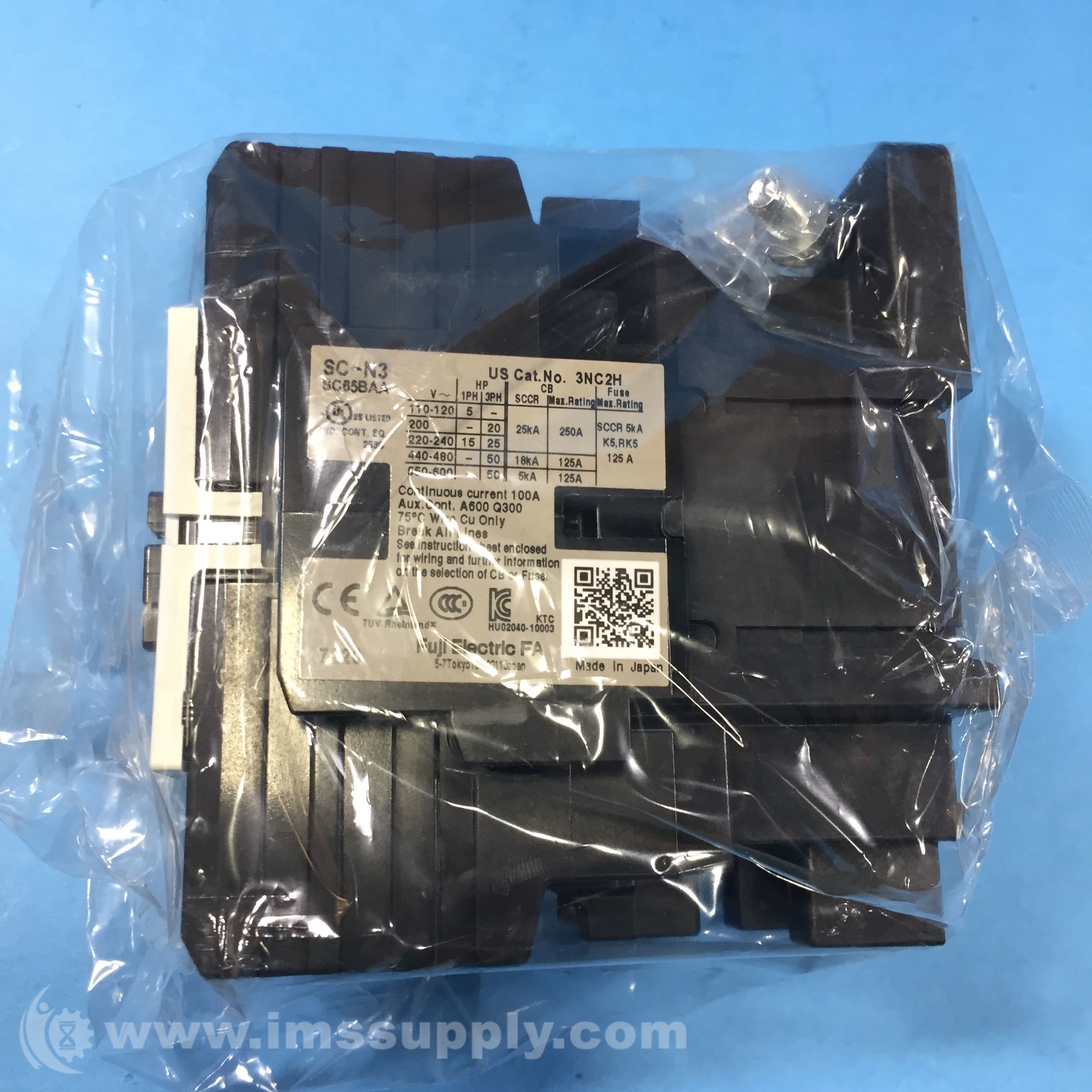 Fuji Electric SC-N3 Magnetic Contactor, Coil: 110V~120V - IMS Supply