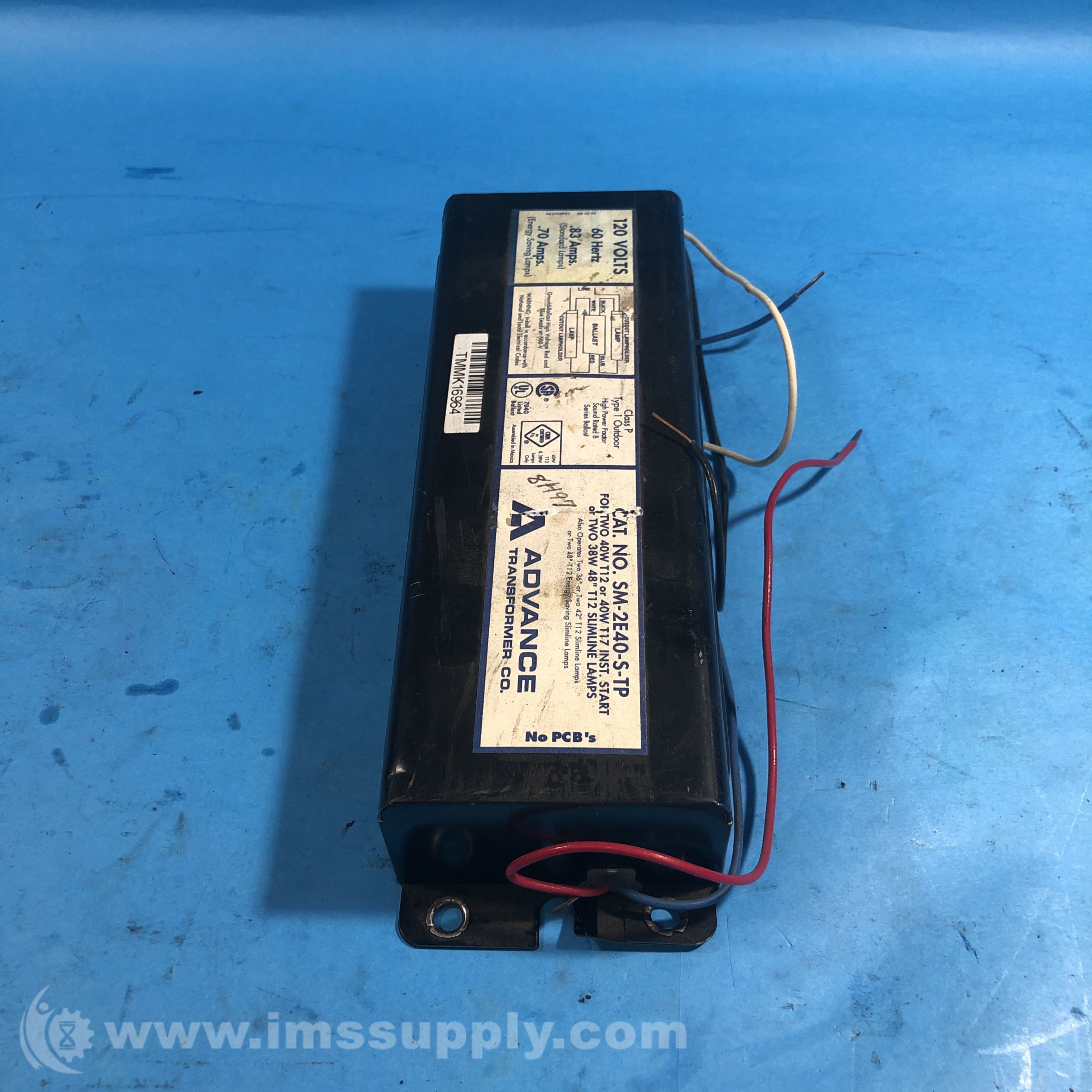 Advance Transformer SM-2E40-S-TP Flourescent Ballast Lamp - IMS Supply