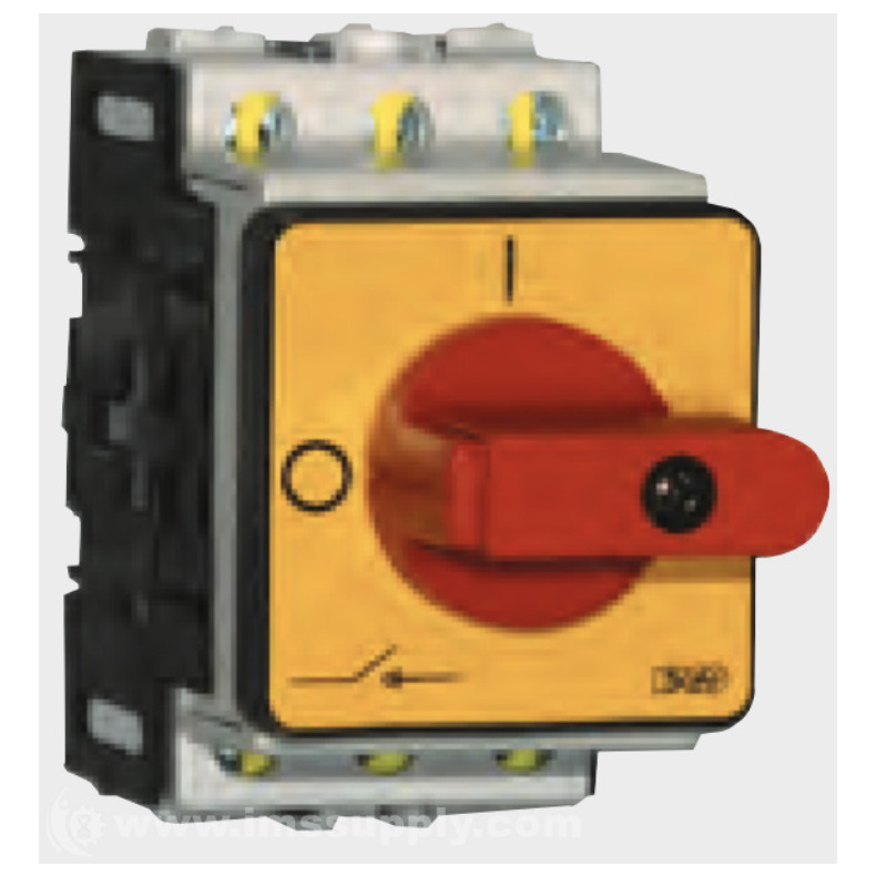 Baco Controls 0172004 25A 3P Disc Sw, Panel Mnt, Yel/Red - IMS Supply