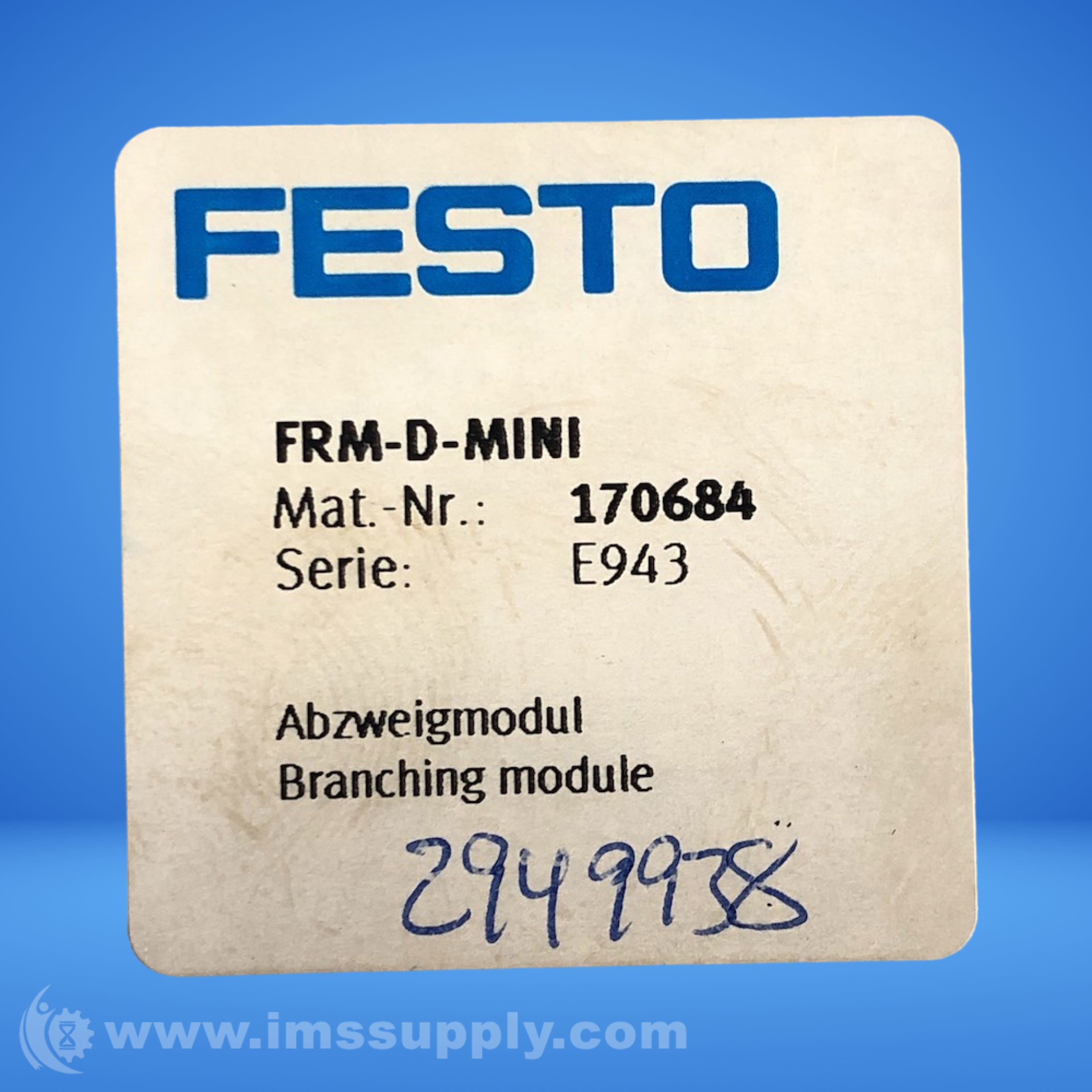 Festo FRM-D-MINI Branching Module - IMS Supply