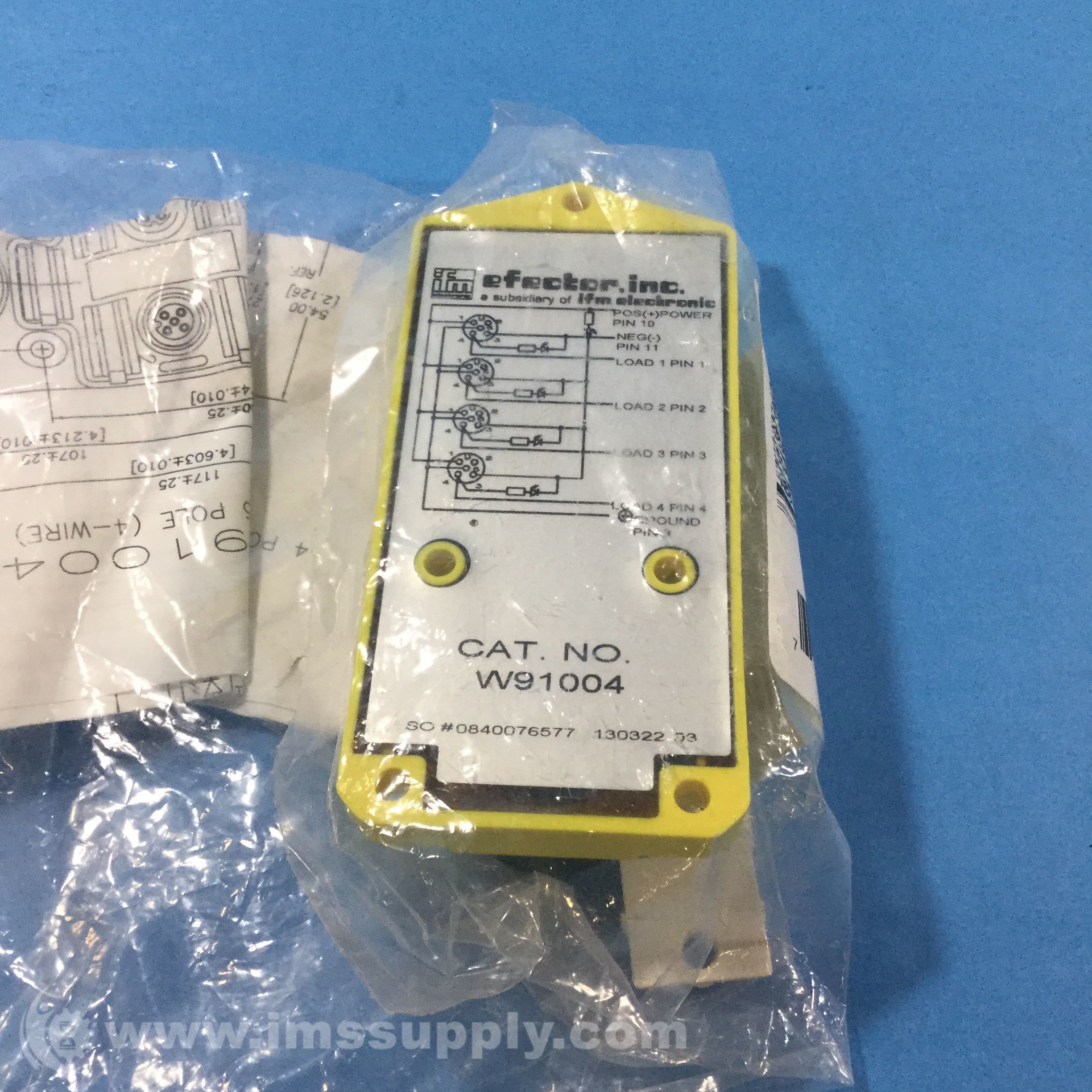 IFM Efector W91004 4 Port Micro DC Wiring Block, Top Mount - IMS Supply