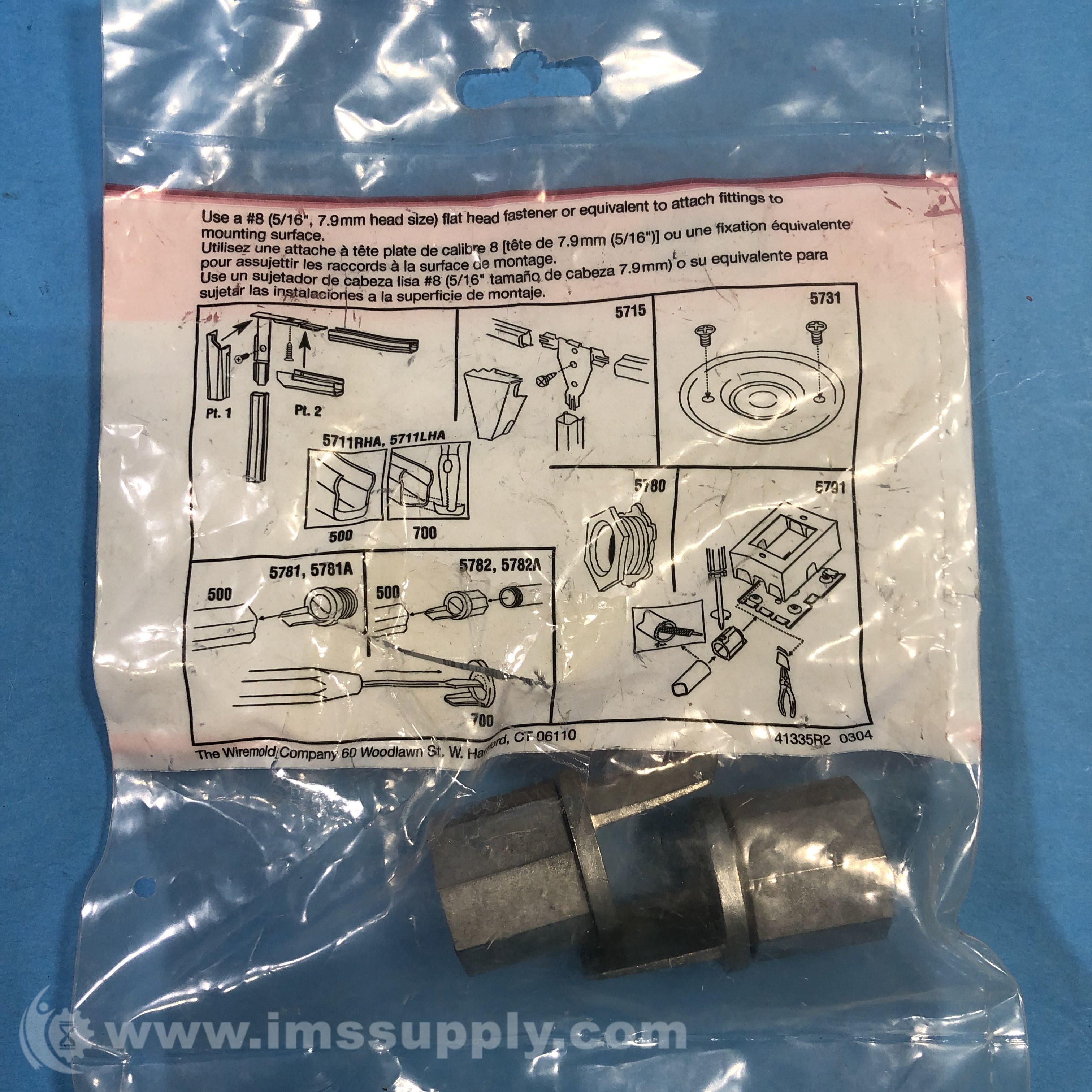 Wiremold 5782 Bag of 2 Conduit Connector (Galvanized) Fittings - IMS Supply