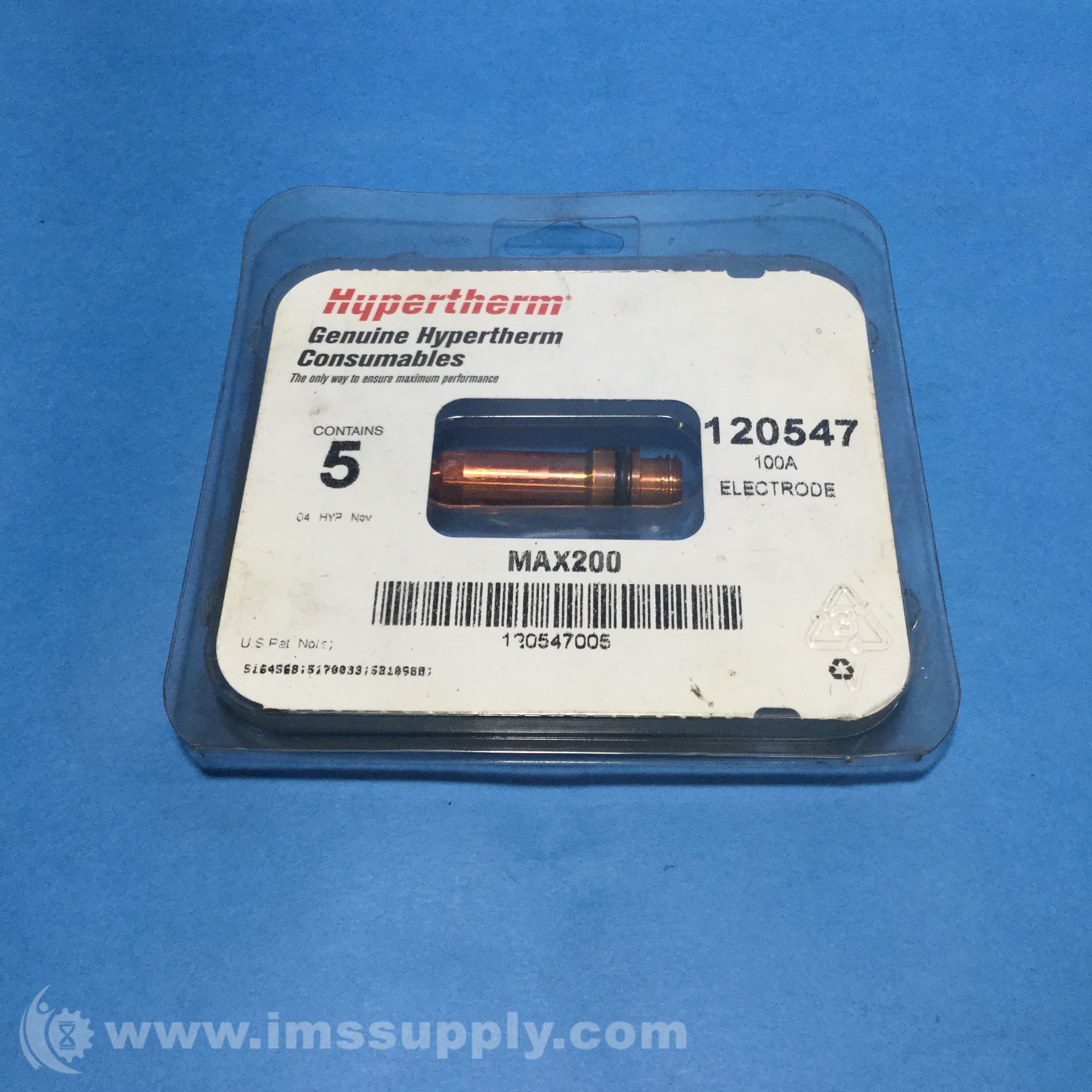 Hypertherm 120547 Pack of 5 100 Amp Oxygen Cutting Electrodes - IMS Supply