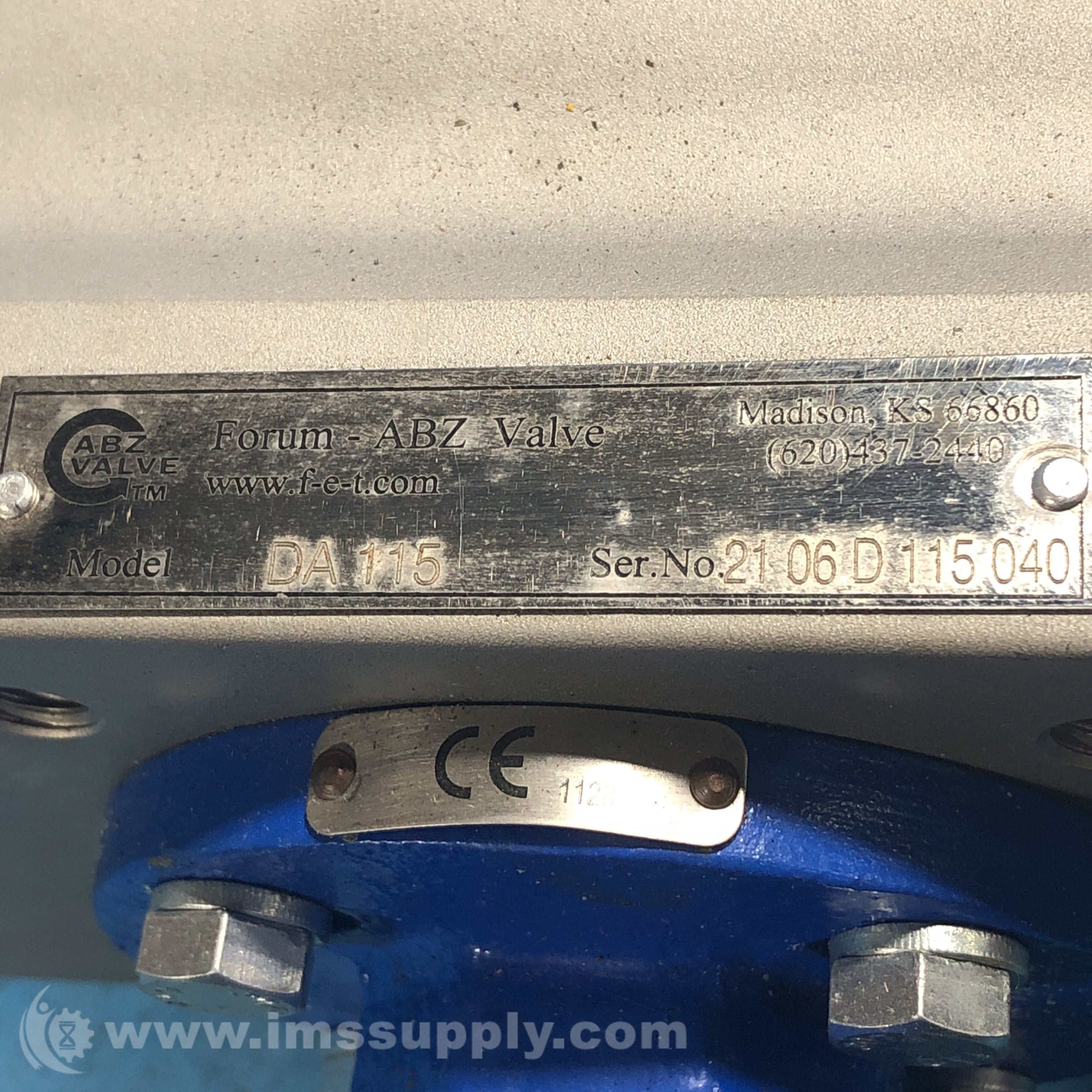 ABZ Valve DA 115 - IMS Supply