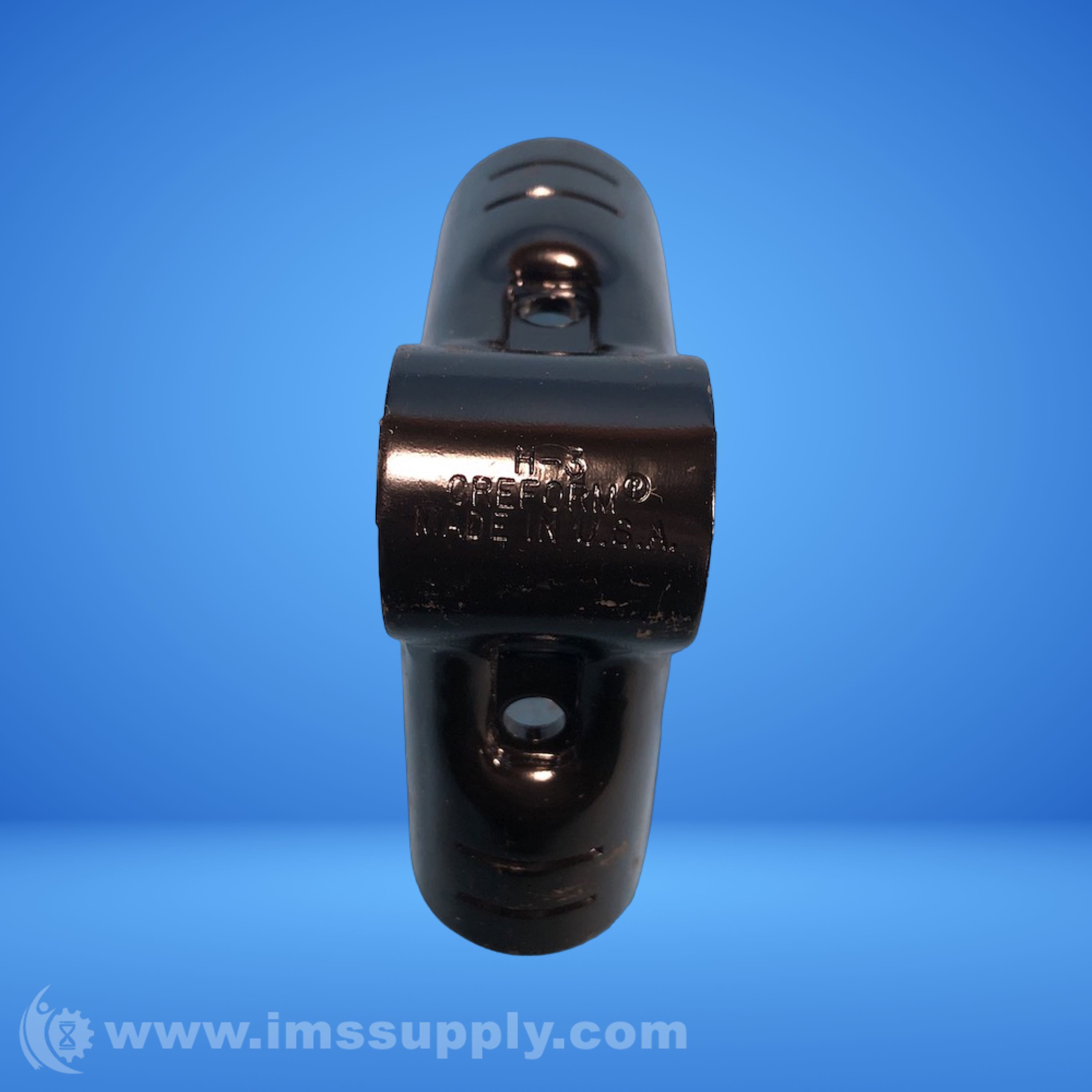 Creform H-3 Metal Pipe Joint, Black, Steel, 2-Hole Mounting - IMS Supply