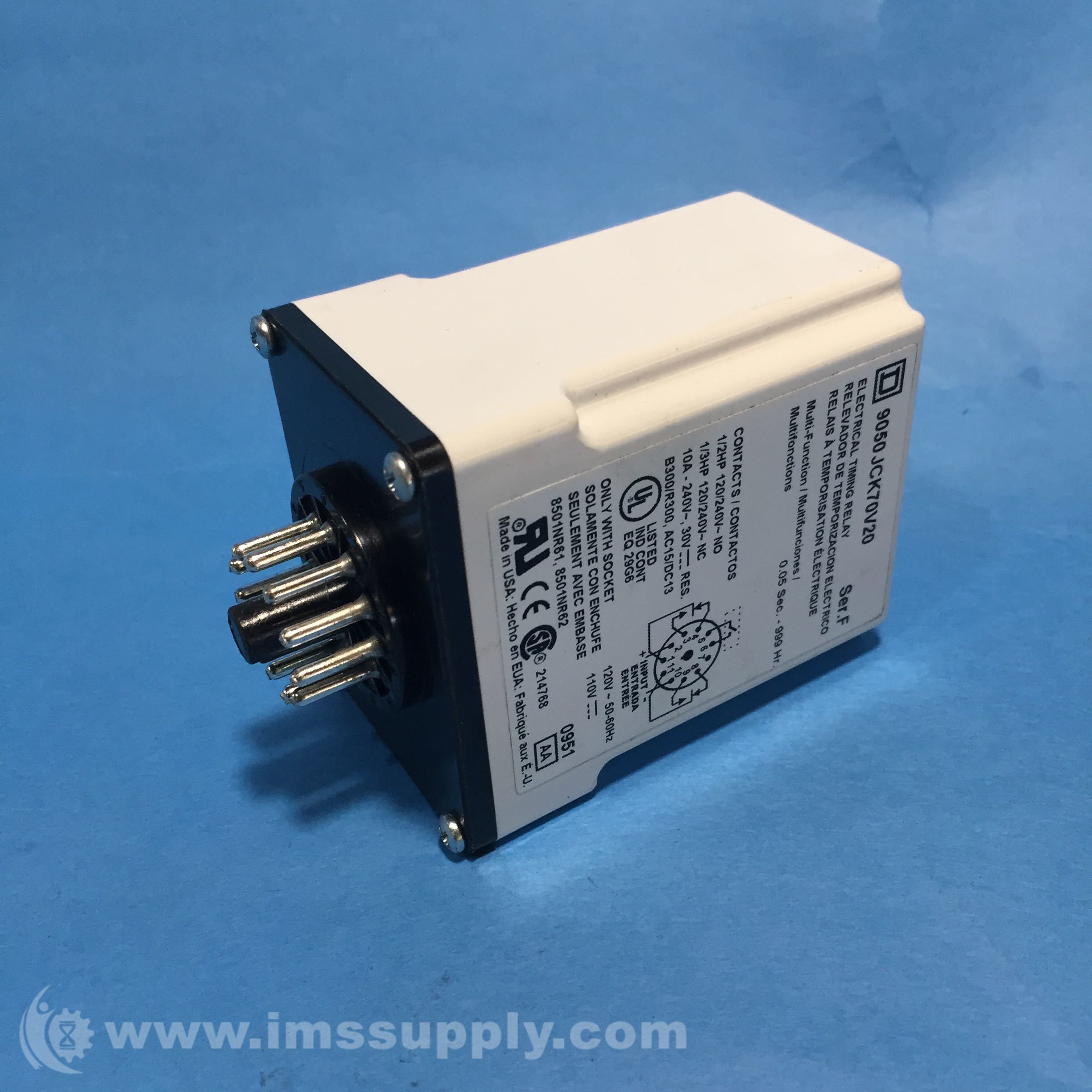 Square D 9050JCK70V20 Time Delay Relay, 120 VAC / 110 VDC - IMS Supply