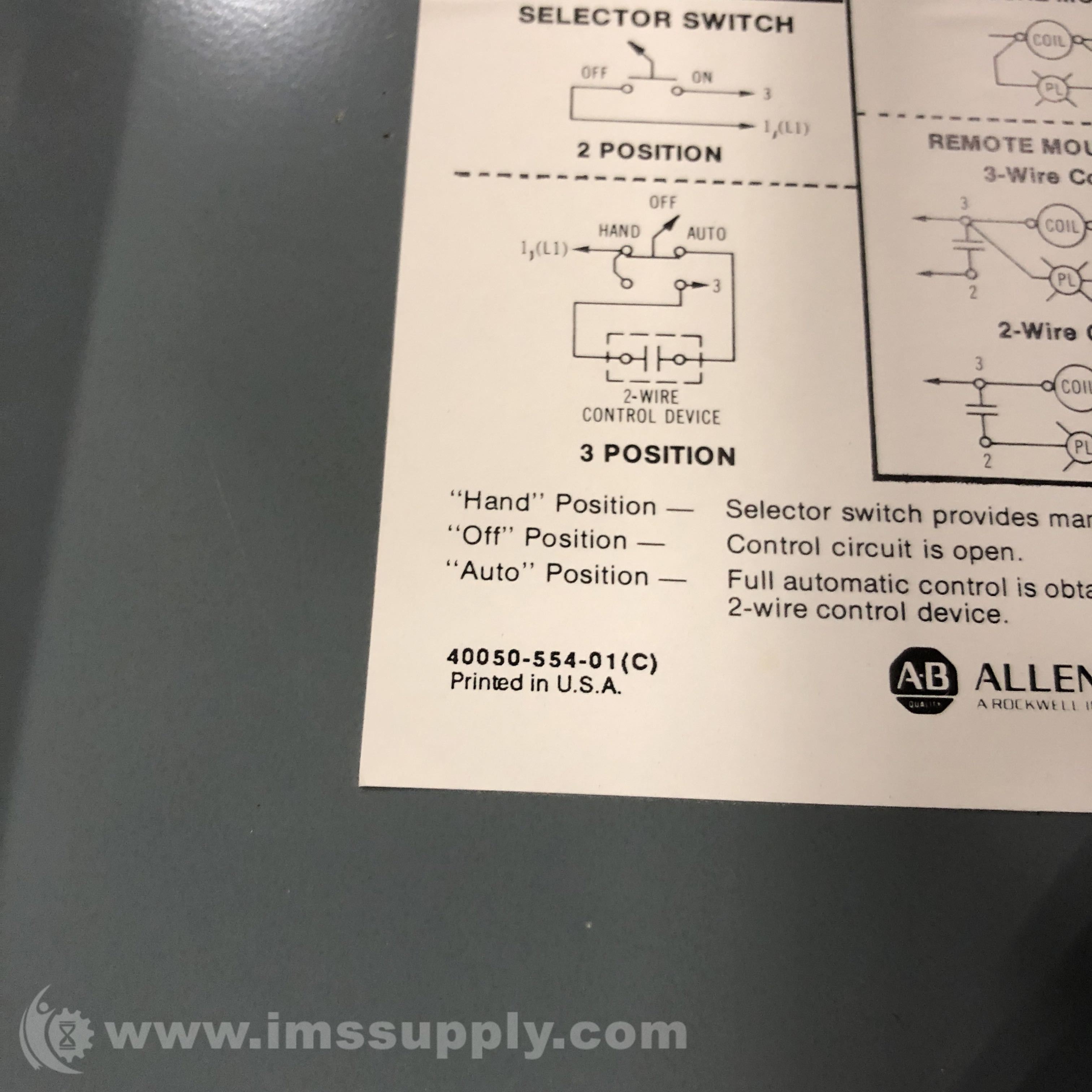 Allen Bradley 40050-548-01 Series D Combination Controller - IMS Supply
