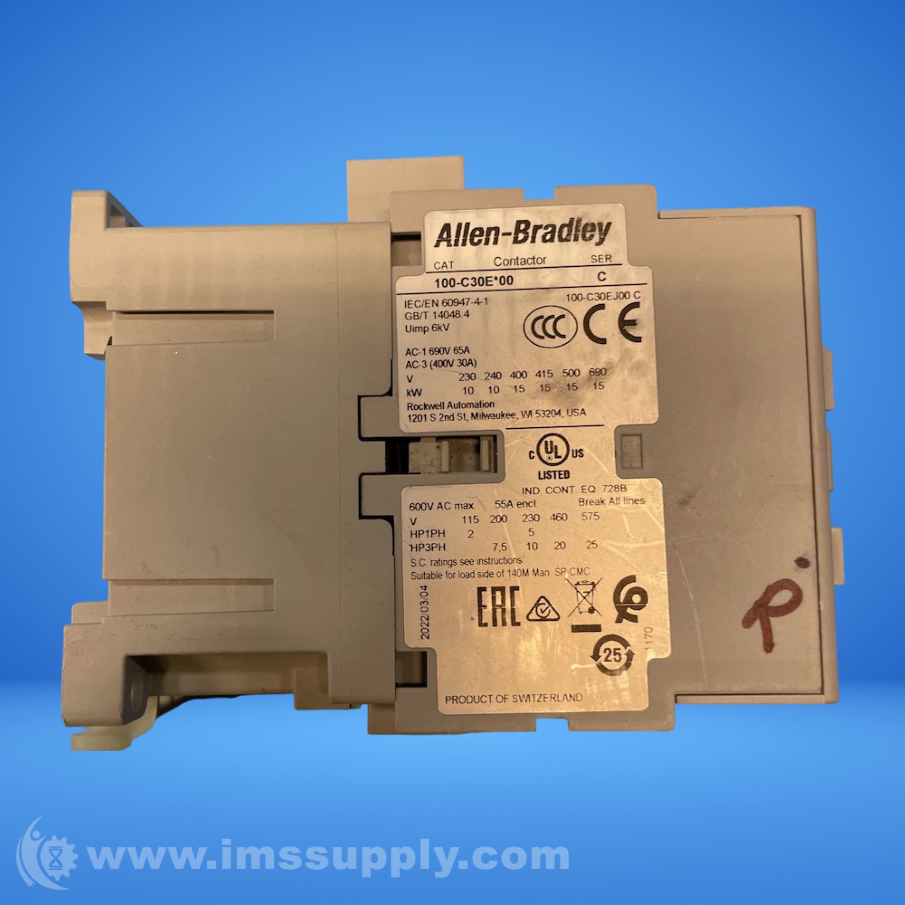 Allen Bradley 100-C30E*00 Series C Contactor - IMS Supply