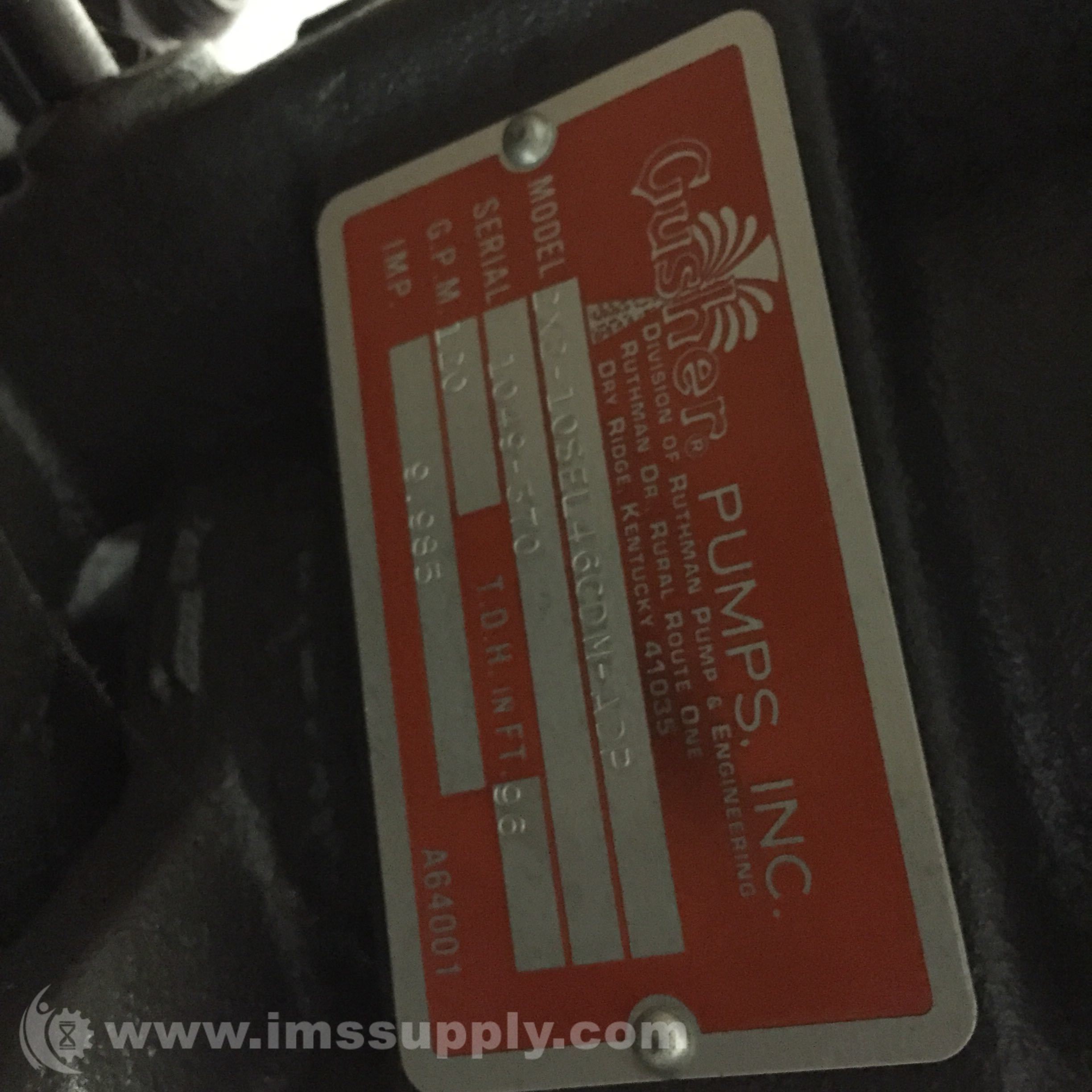 Gusher Pumps 2X3-10SEL46CDM-ADP Vertical Pump, 120GPM - IMS Supply