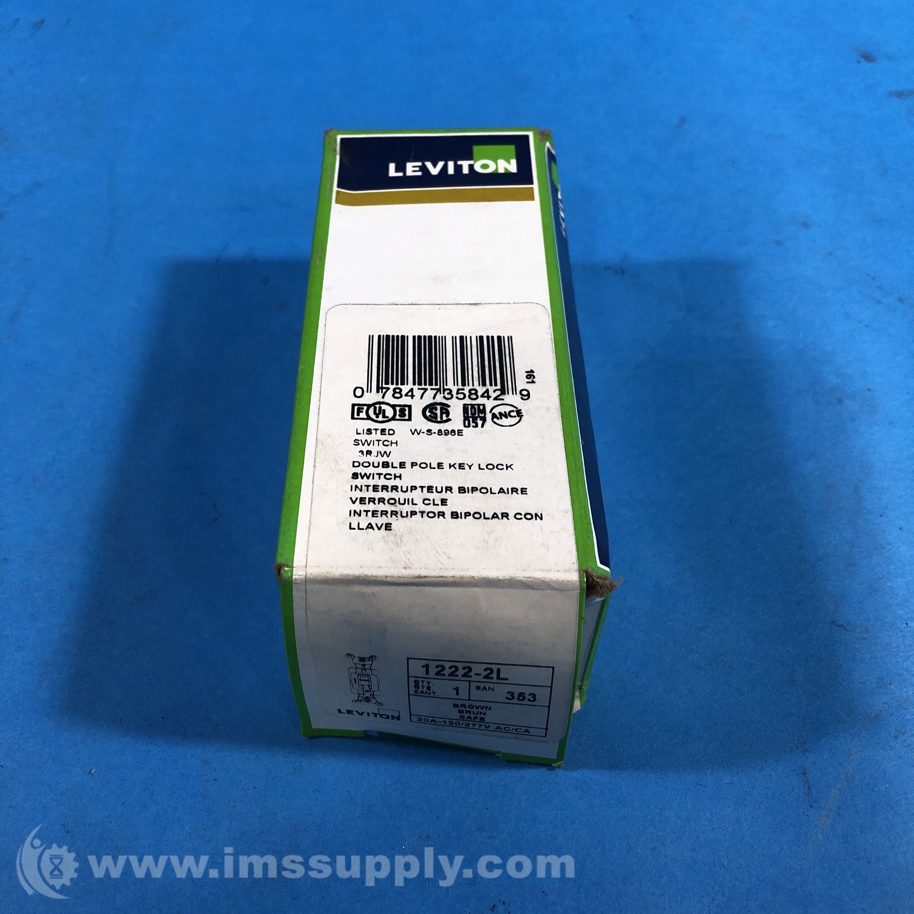Leviton 1222-2L Toggle Locking Double-Pole AC Quiet Switch - IMS Supply