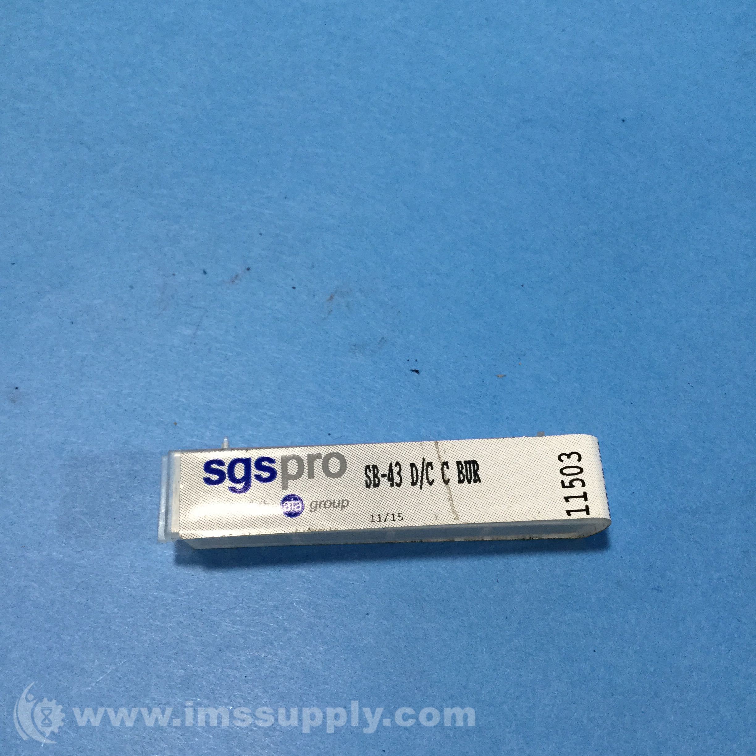 Sgs Tool SB-43 D/C C BUR 1/8 Carbide Bur, Cylinder End Cut - IMS Supply