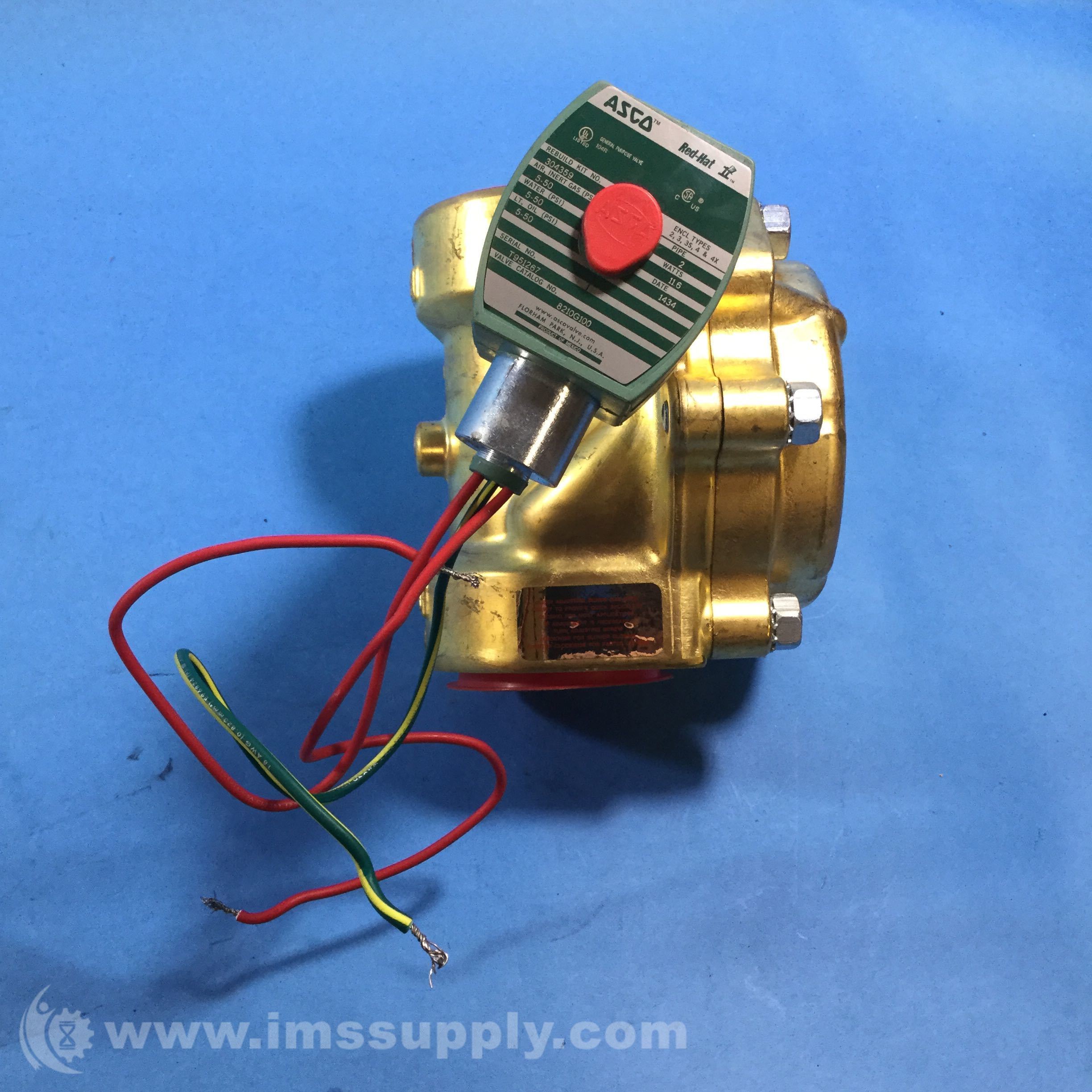 Asco 8210G100 Red-Hat II, 2 NPT 2-Way Solenoid Valve - IMS Supply