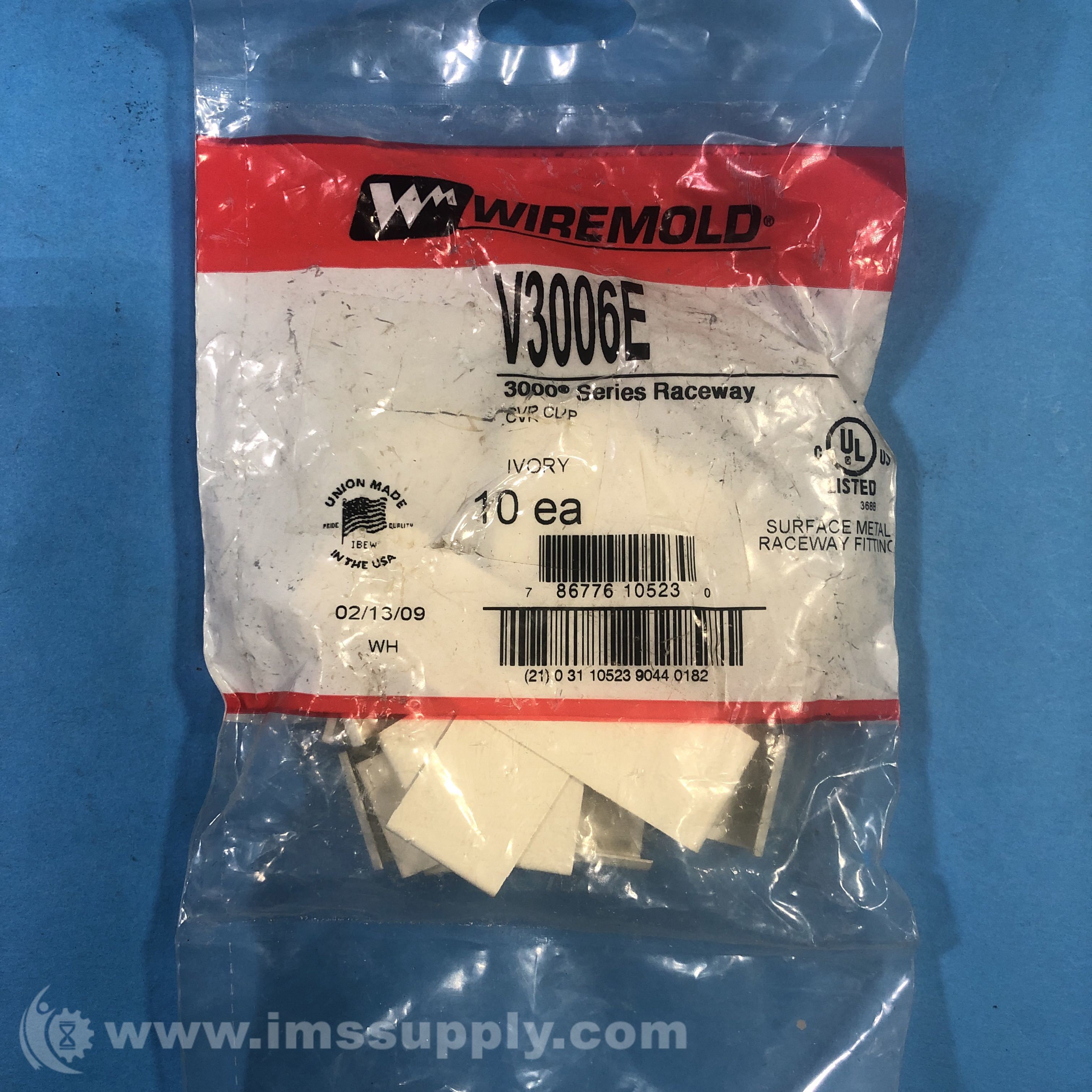 Wiremold V3006E Bag of 10 STEEL COVER CLIP 3000 IVORY - IMS Supply