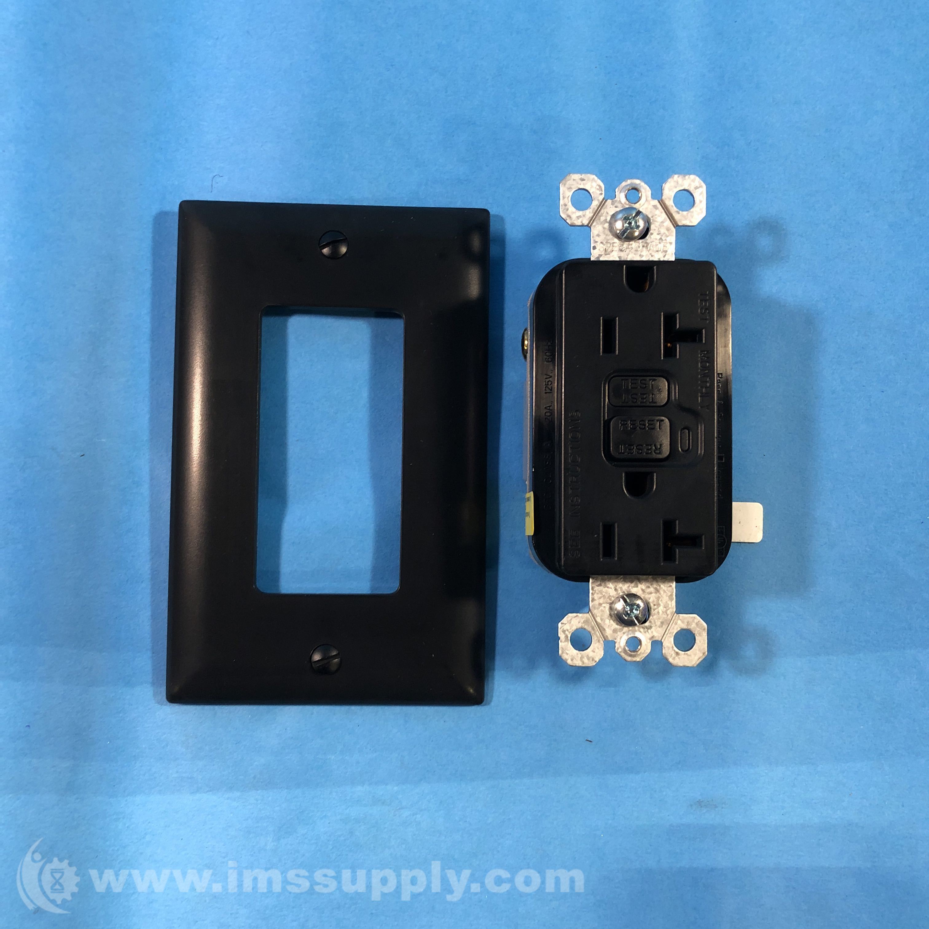 Pass & Seymour 2095-BK Receptacle Black 20 Amp 125Volt - IMS Supply