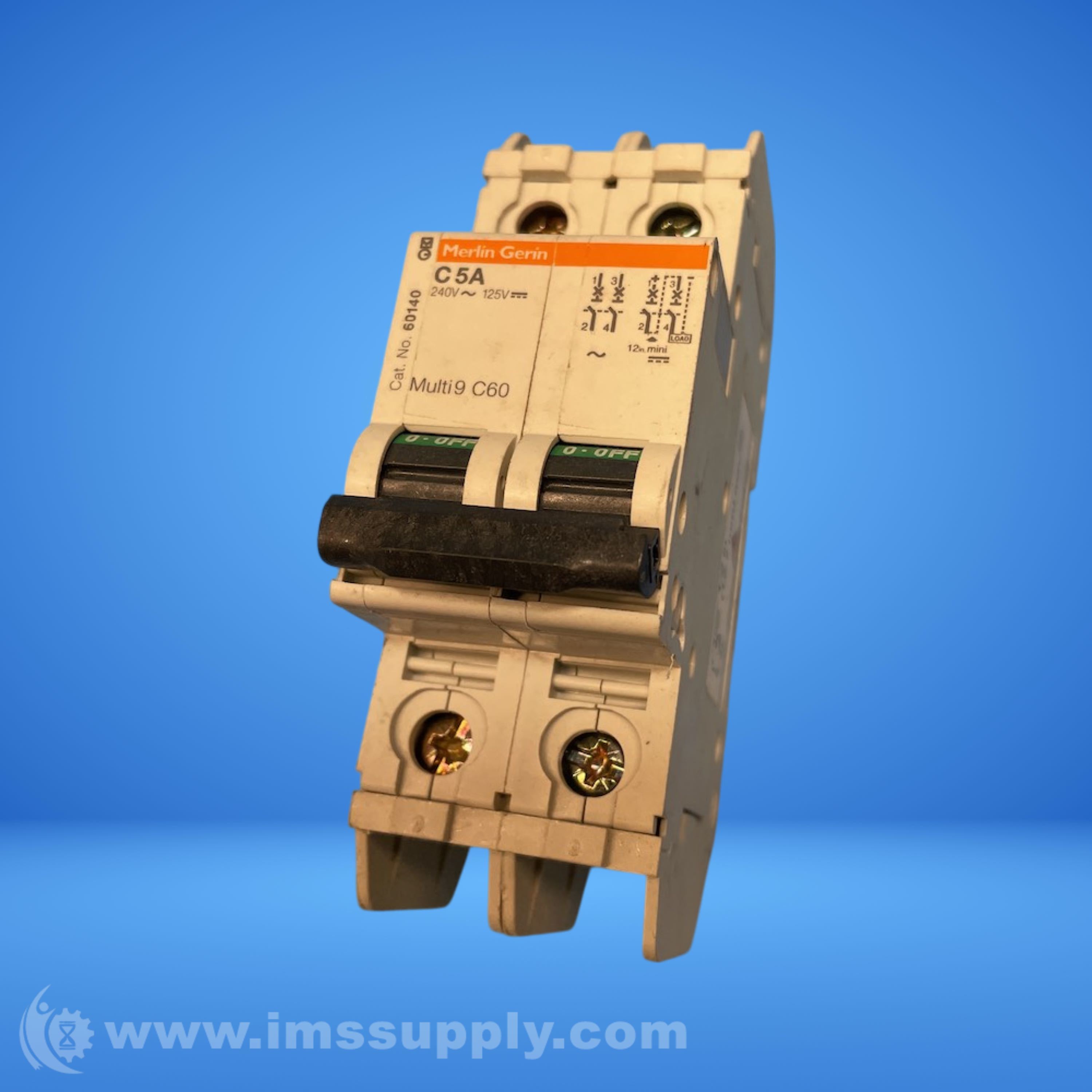 Merlin Gerin 60140 C5A Multi9 C60 Circuit Breaker, Poles 2 - IMS Supply
