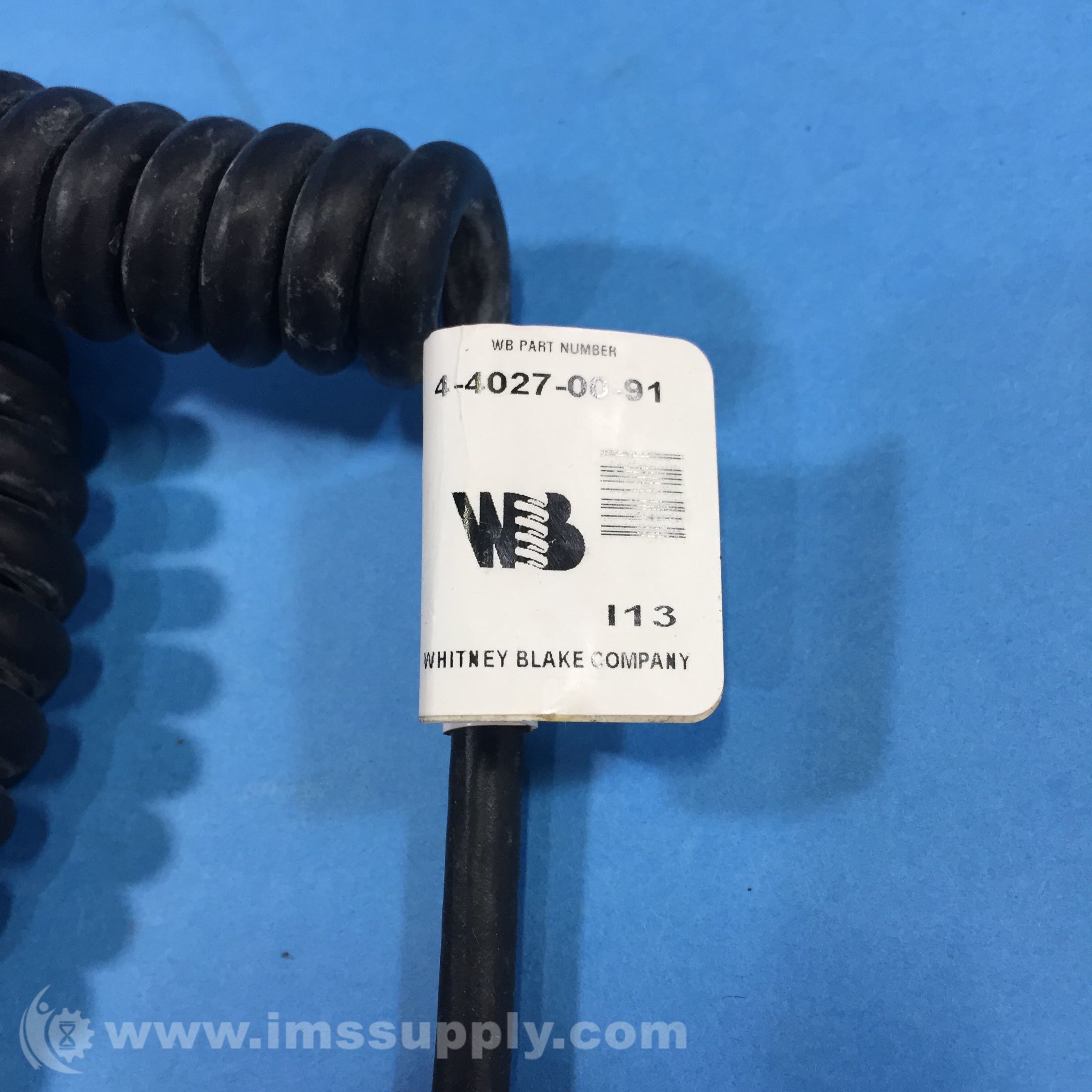 Whitney 4-4027-00-91 Coiled Communication Cable Cord - IMS Supply