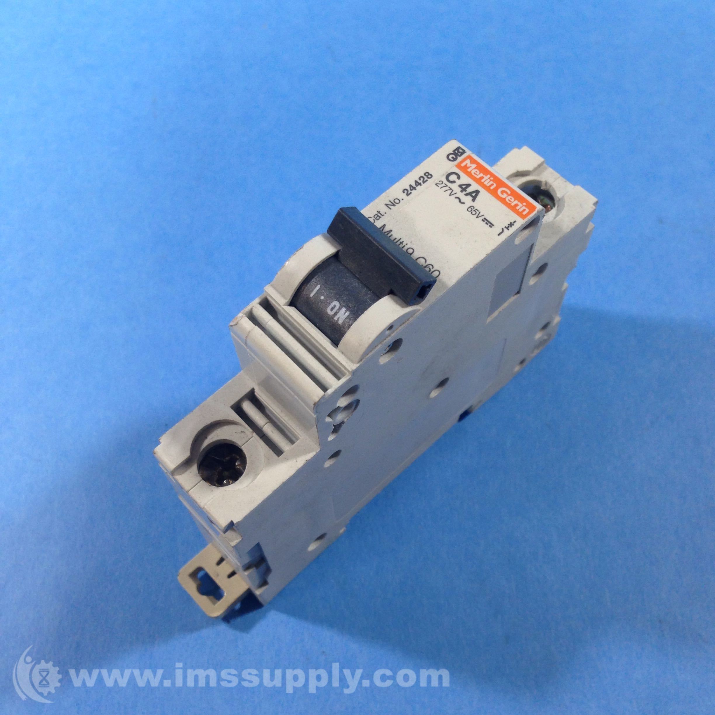 Merlin Gerin MULTI9 C60 C4A Circuit Breaker 277V 4A 1 Pole - IMS Supply