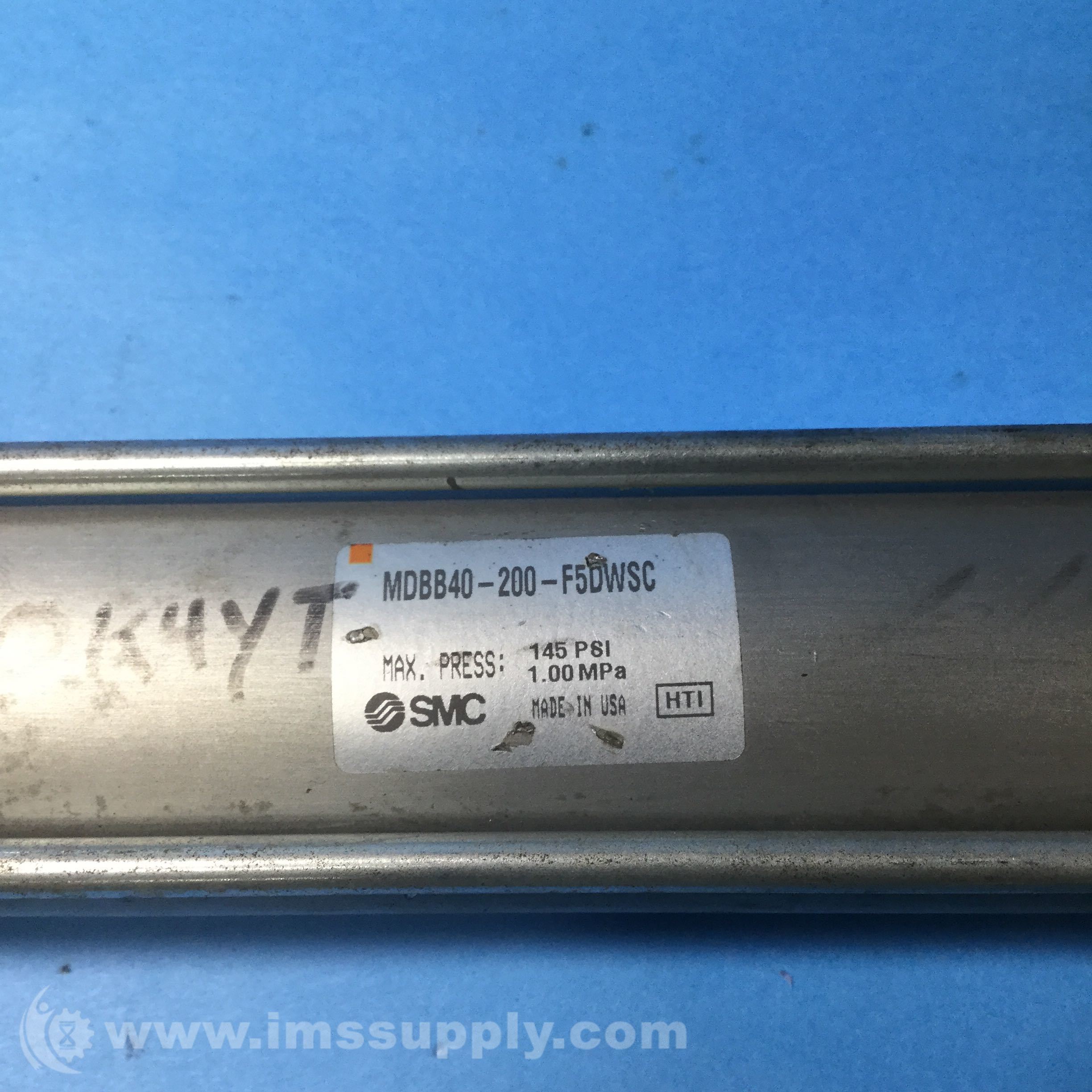 SMC MDBB40-200-F5DWSC Pneumatic Cylinder, 145 PSI - IMS Supply