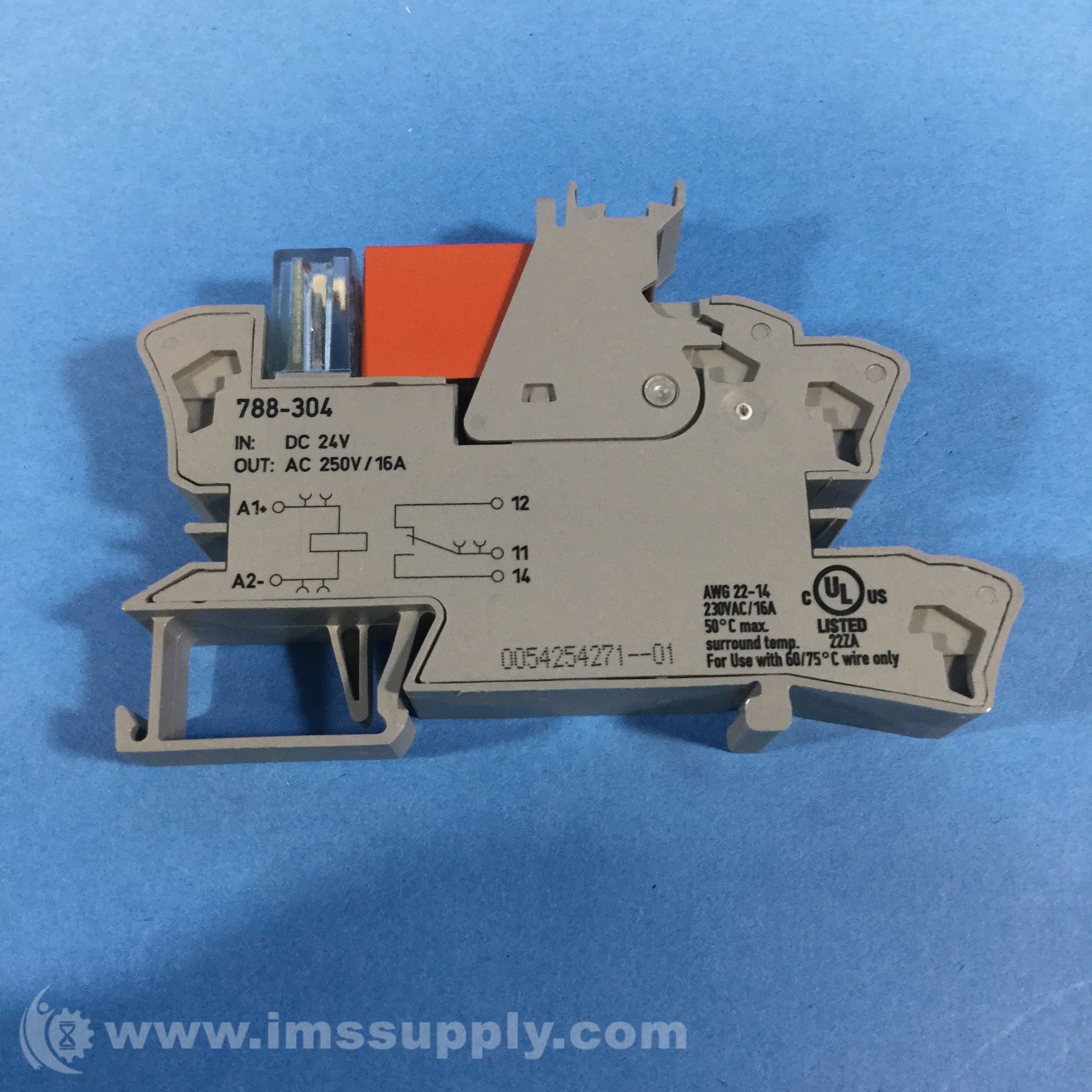 Wago 788-304, Relay Socket, 16AMP, 24 VDC, SPDT, Screw Terminal - IMS ...